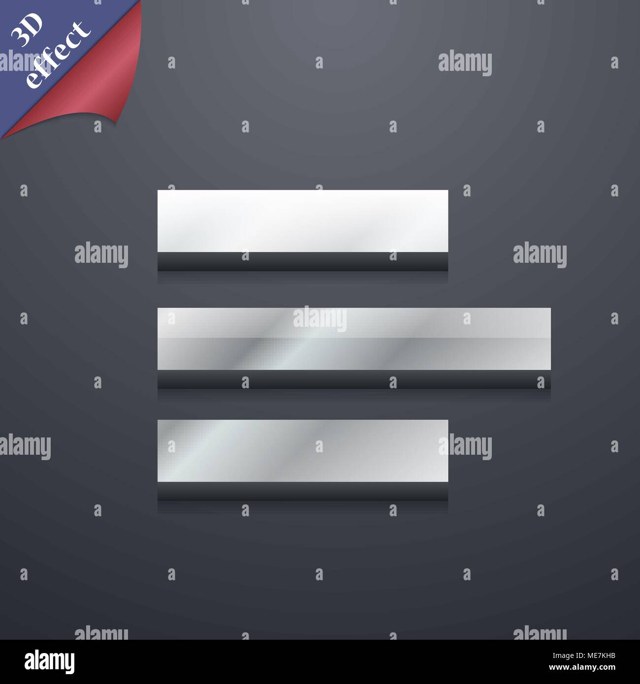 Left-aligned icon symbol. 3D style. Trendy, modern design with space ...