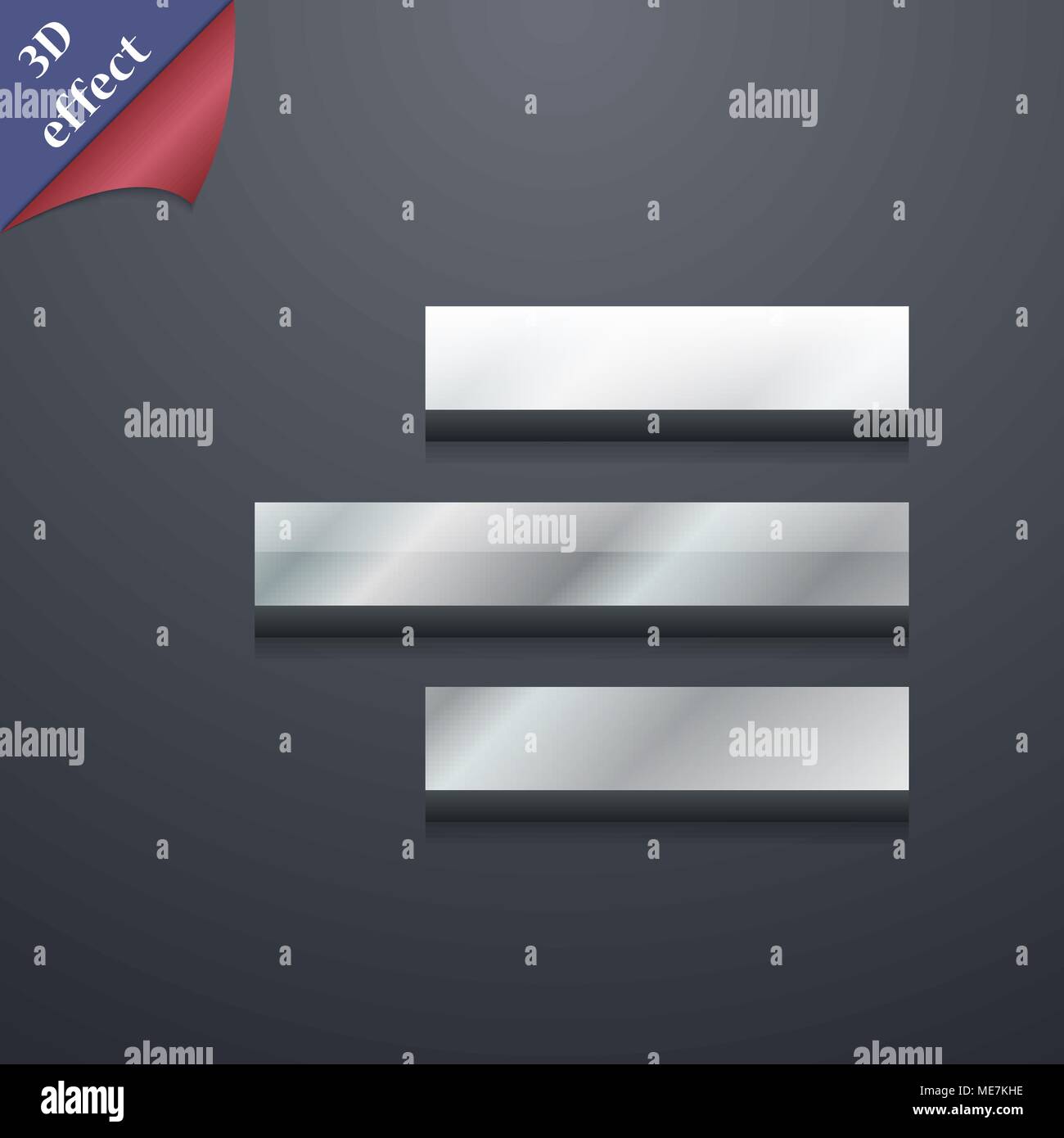 Right-aligned icon symbol. 3D style. Trendy, modern design with space ...