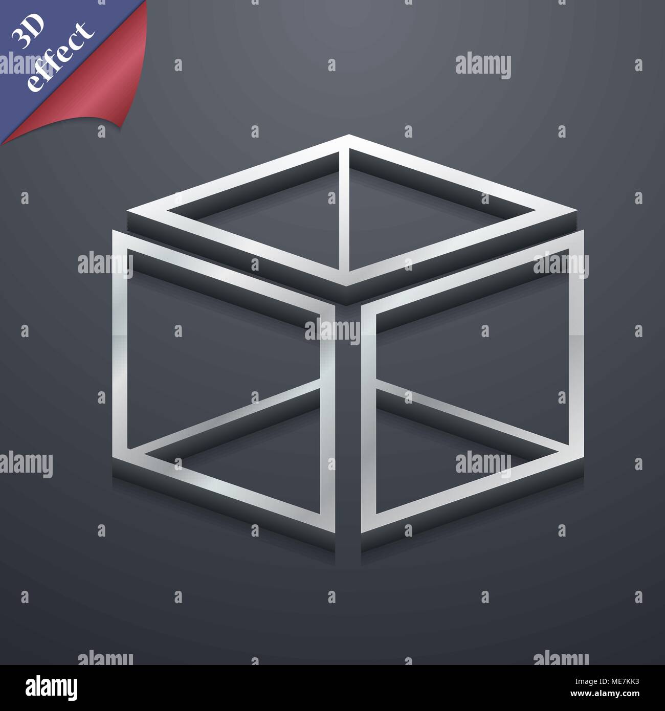 3d cube icon symbol. 3D style. Trendy, modern design with space for ...
