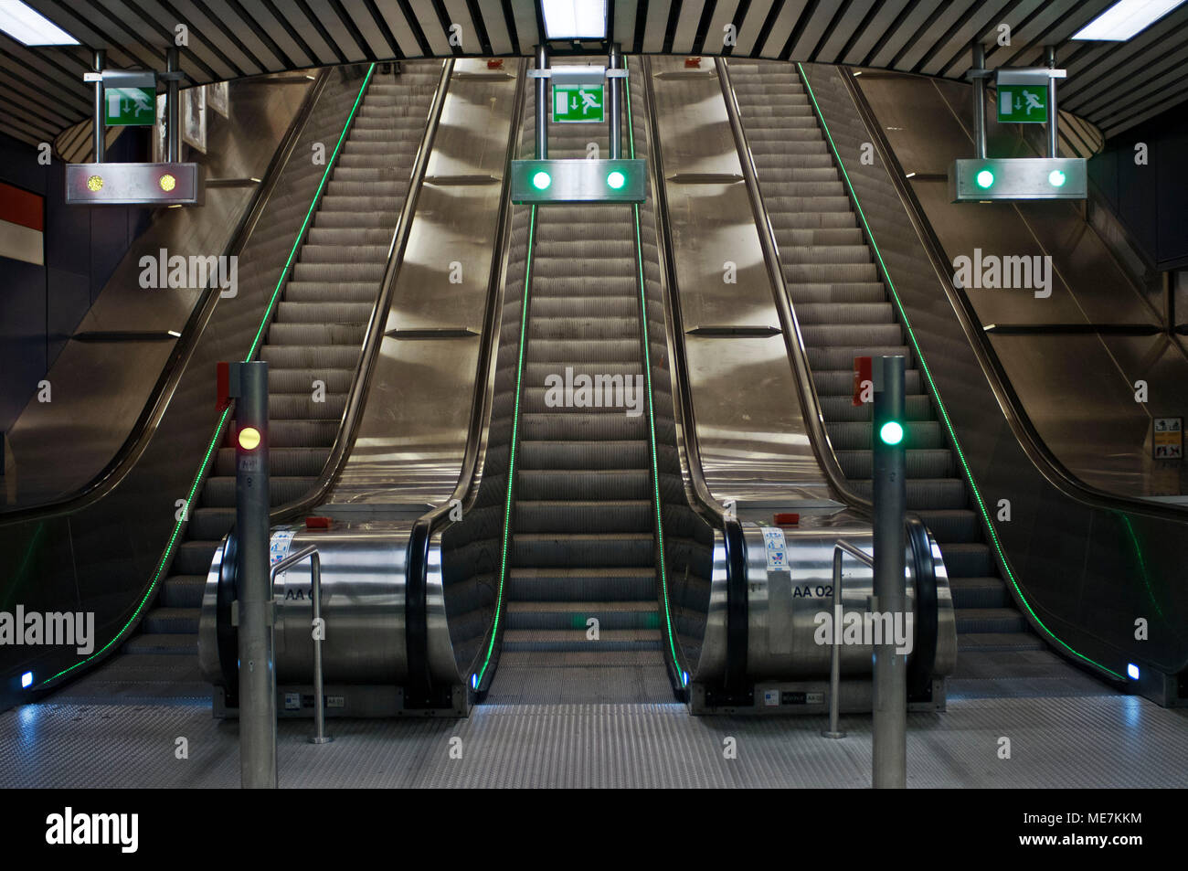 Inside subway, Helsinki, Finland. One of the entrances to subway ...