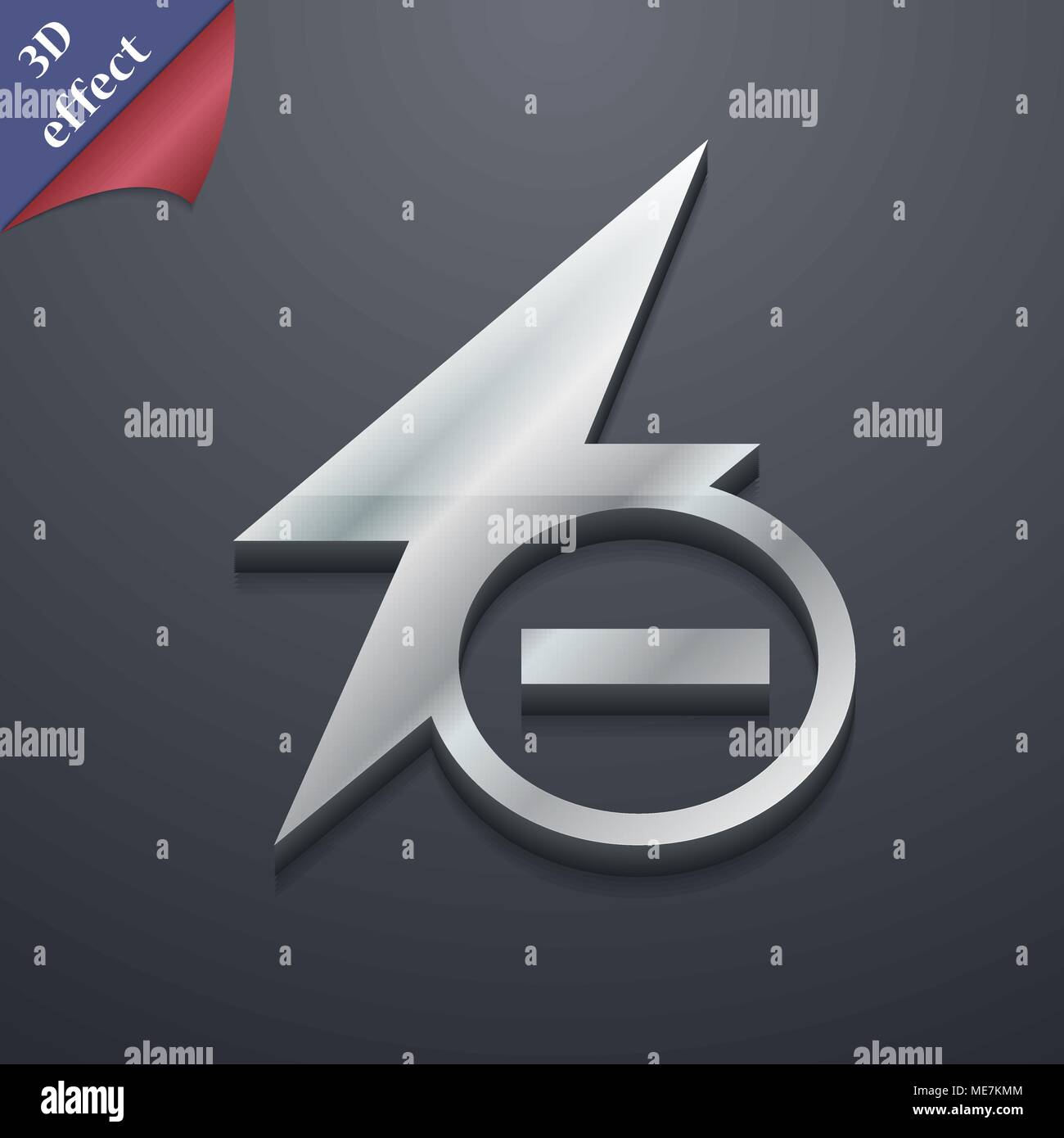 Photo flash icon symbol. 3D style. Trendy, modern design with space for ...
