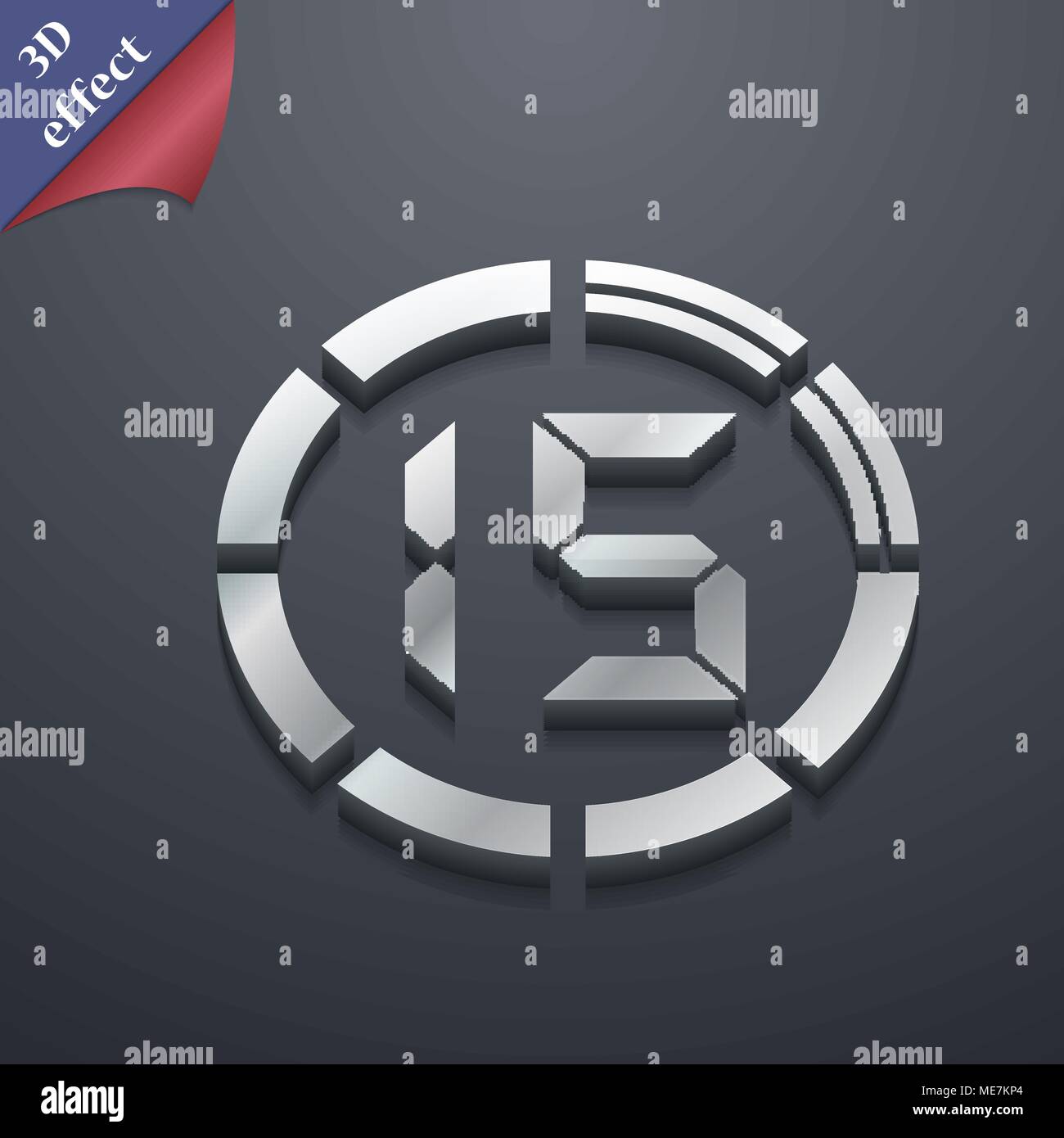 15 second stopwatch icon symbol. 3D style. Trendy, modern design with ...