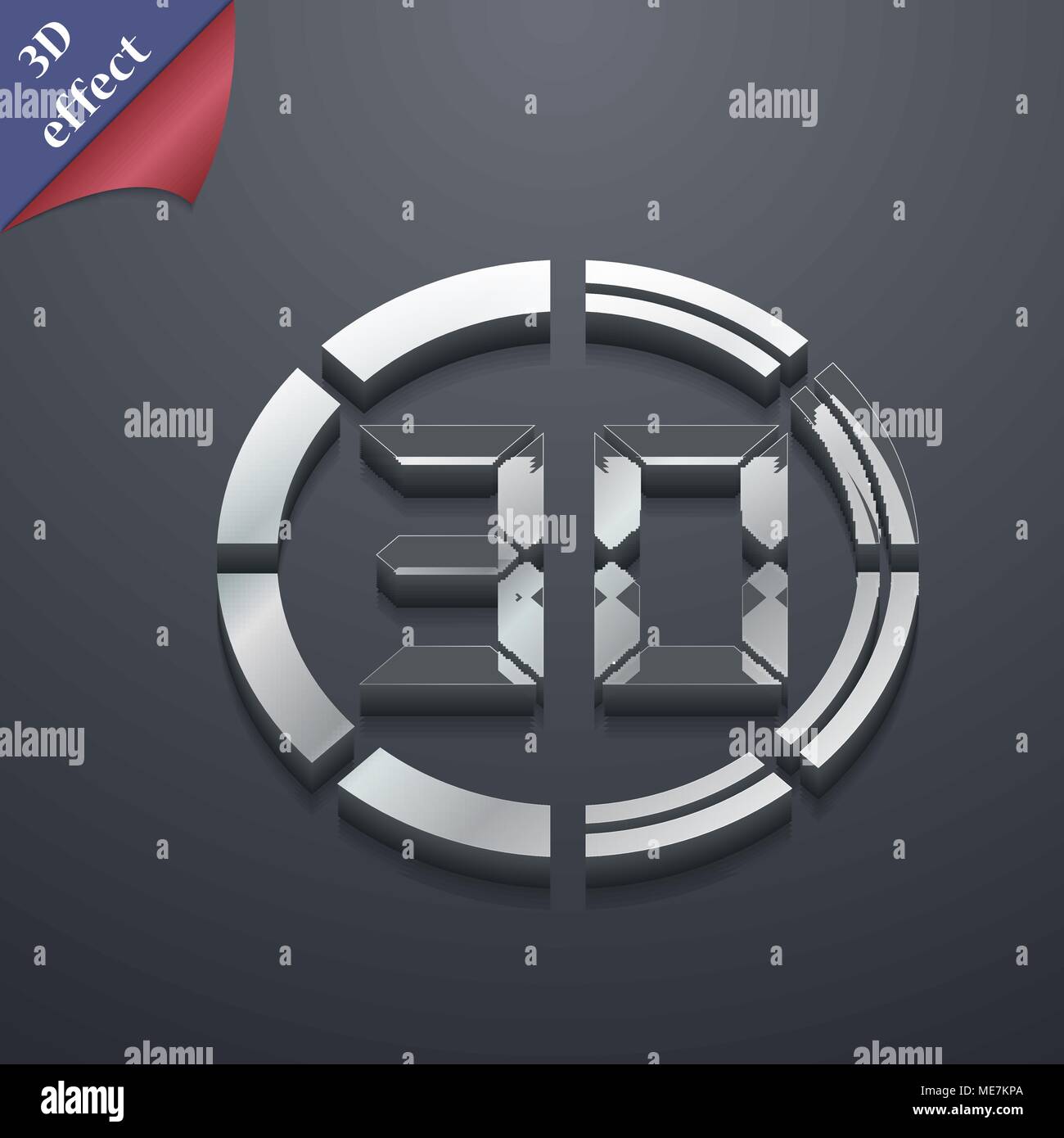 30 second stopwatch icon symbol. 3D style. Trendy, modern design with ...