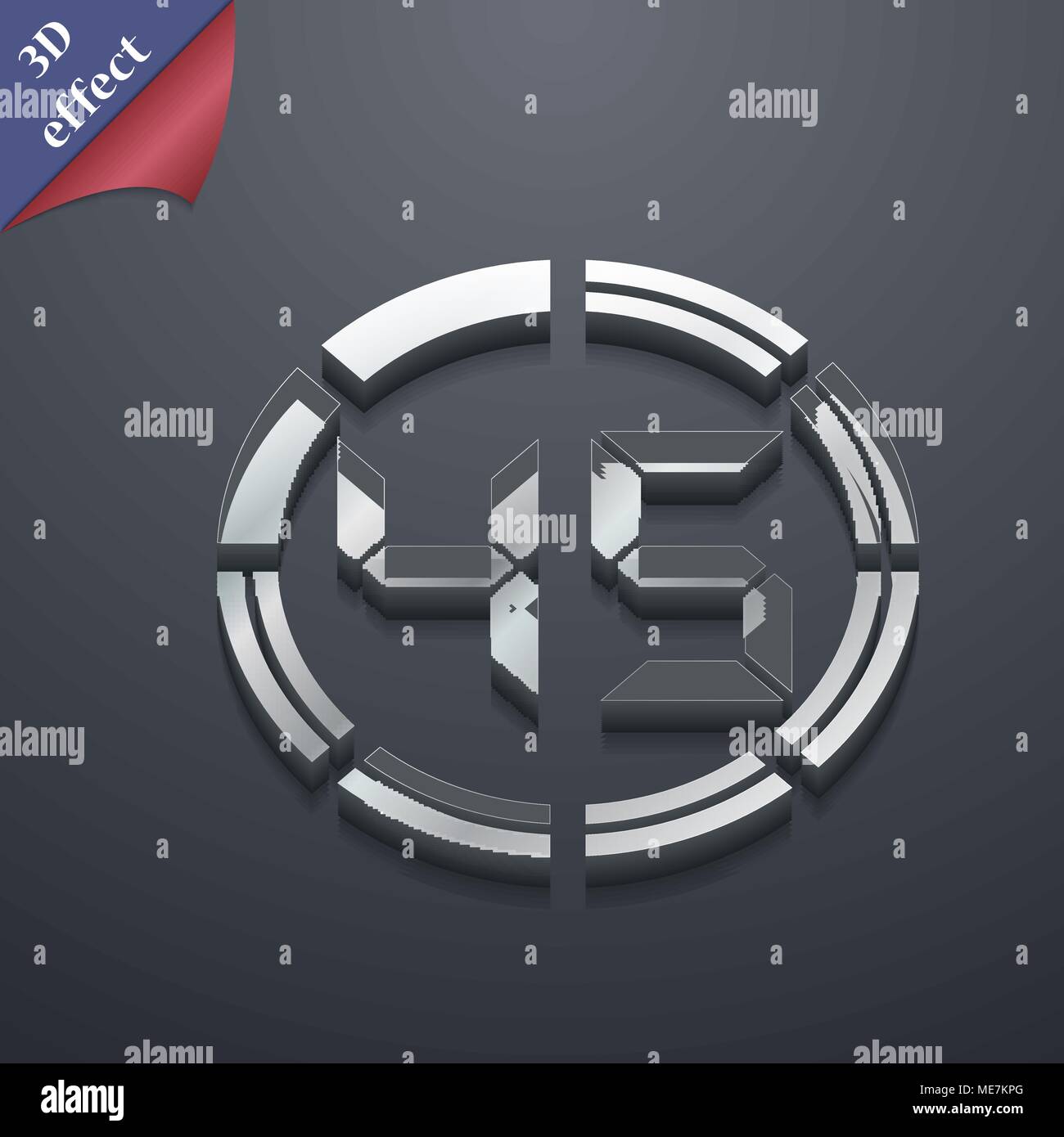 45 second stopwatch icon symbol. 3D style. Trendy, modern design with ...