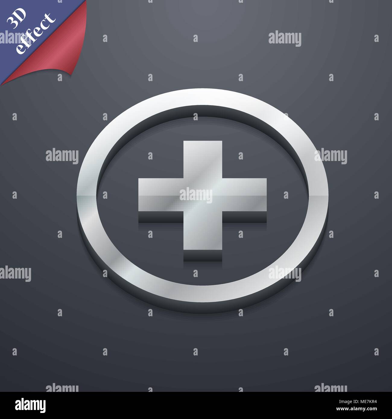 Plus, Positive, zoom icon symbol. 3D style. Trendy, modern design with ...