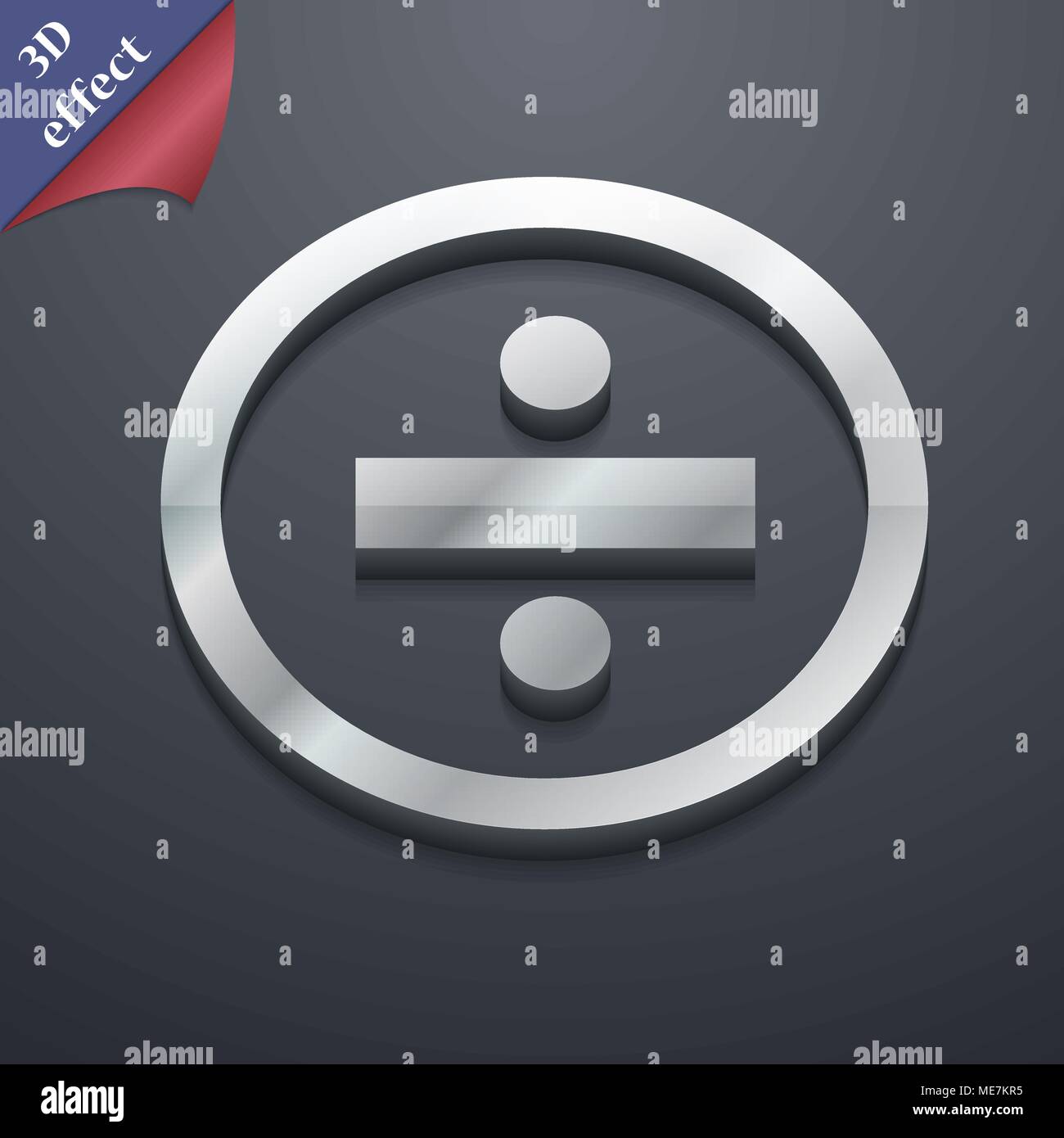 dividing icon symbol. 3D style. Trendy, modern design with space for ...