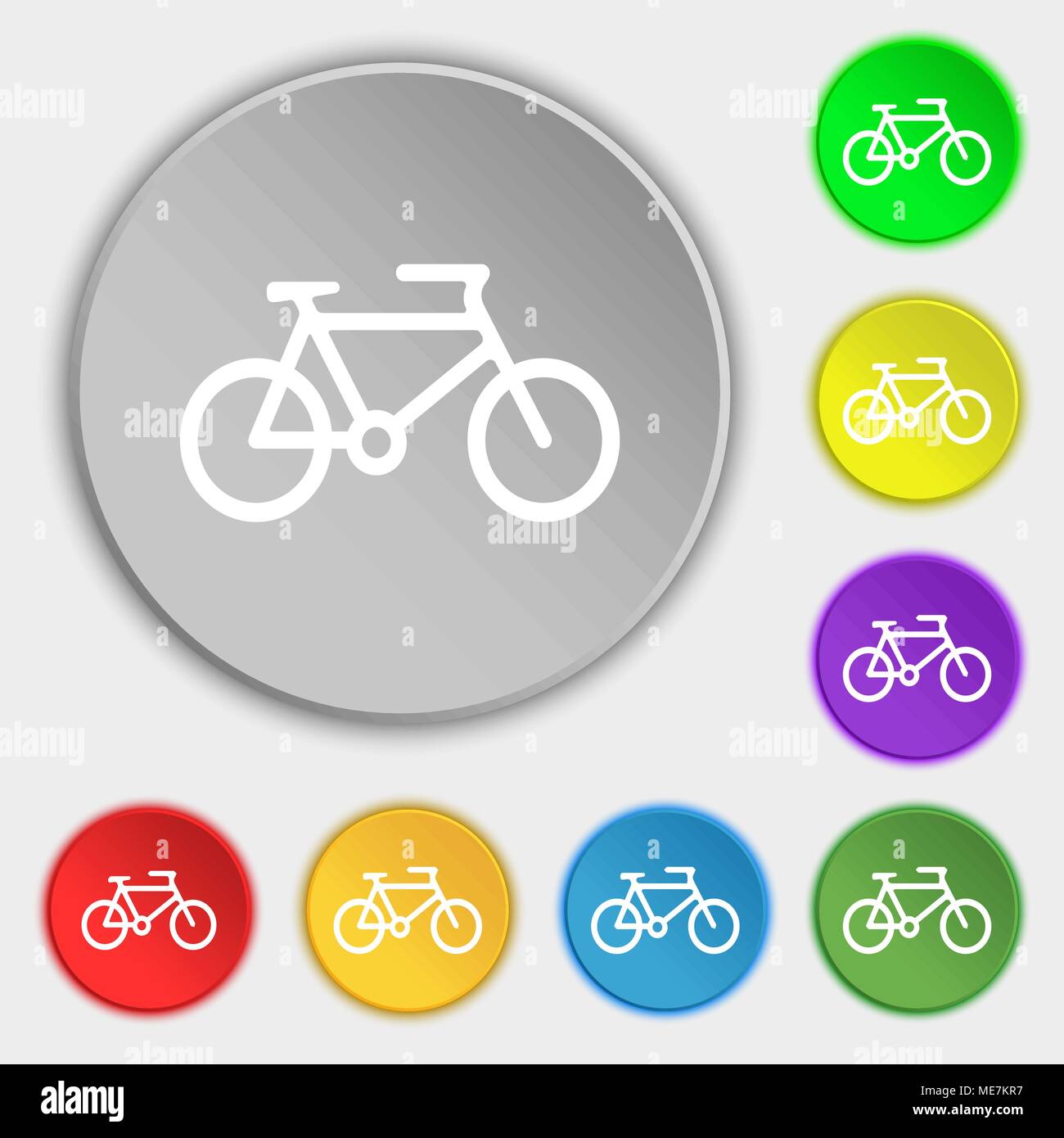 bike icon sign. Symbol on five flat buttons. Vector illustration Stock ...