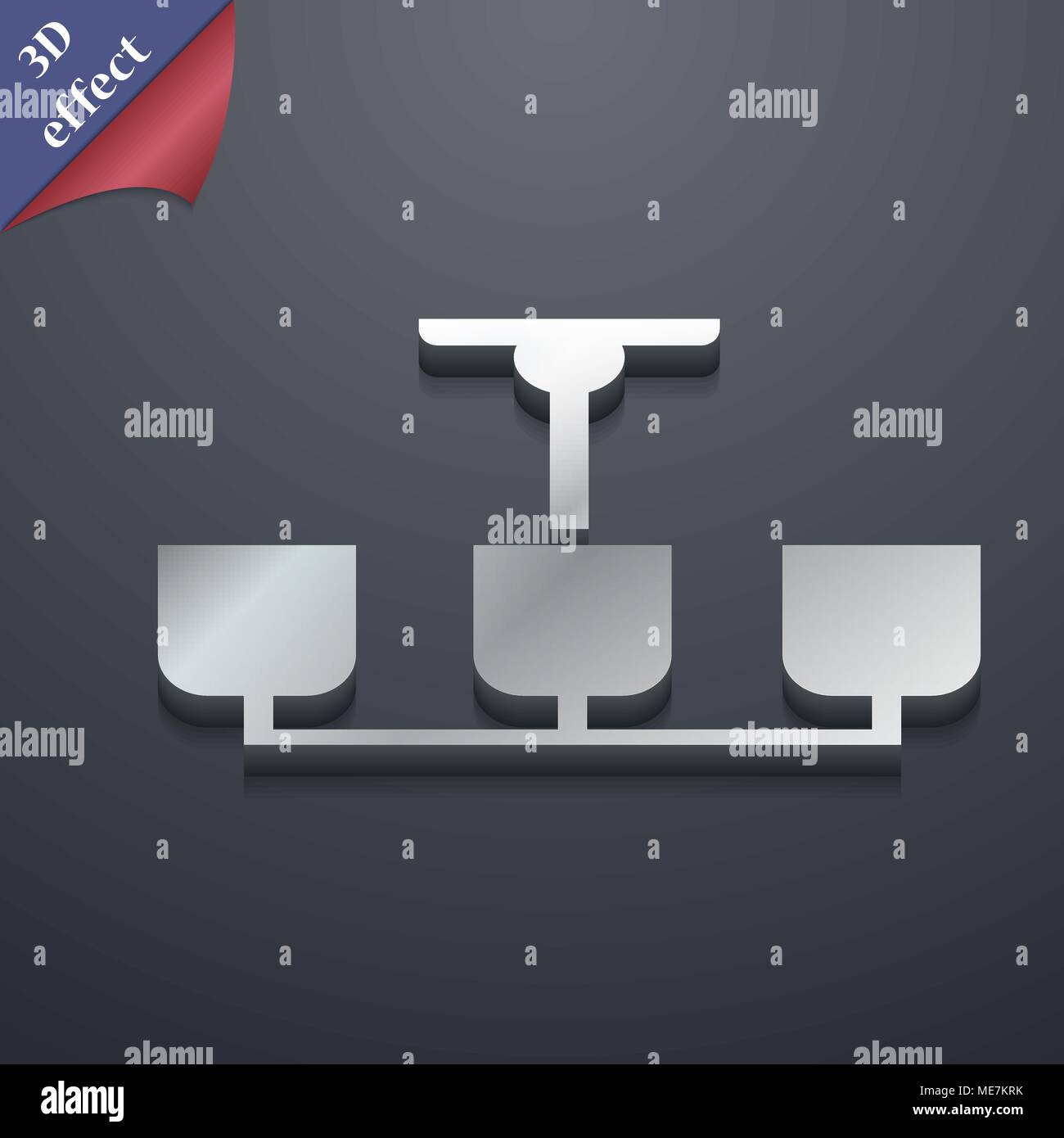 Chandelier Light Lamp icon symbol. 3D style. Trendy, modern design with ...