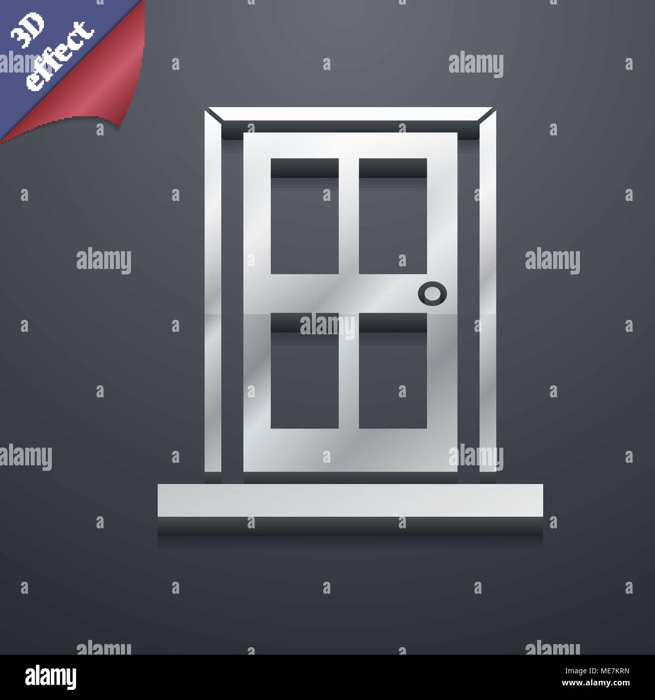 Door icon symbol. 3D style. Trendy, modern design with space for your ...