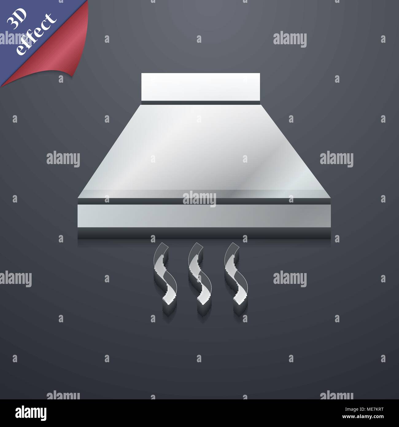Kitchen hood icon symbol. 3D style. Trendy, modern design with space ...