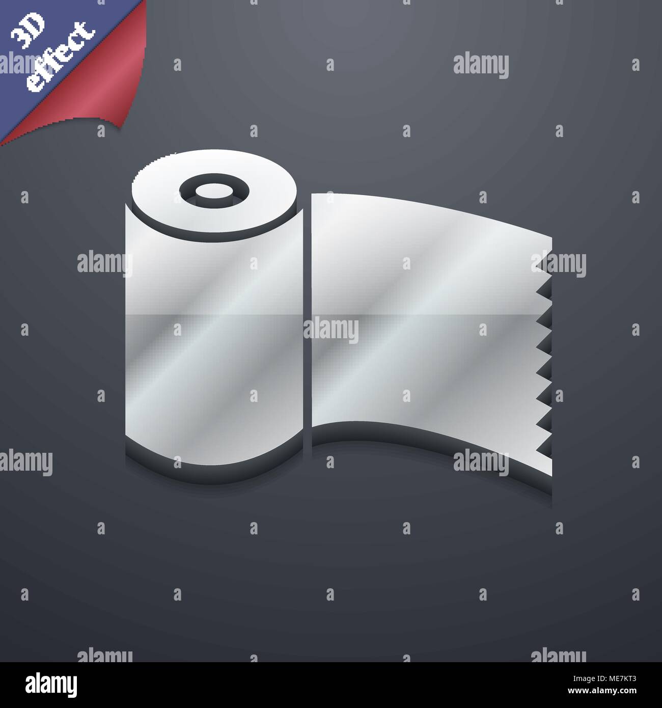 Toilet paper, WC roll icon symbol. 3D style. Trendy, modern design with ...