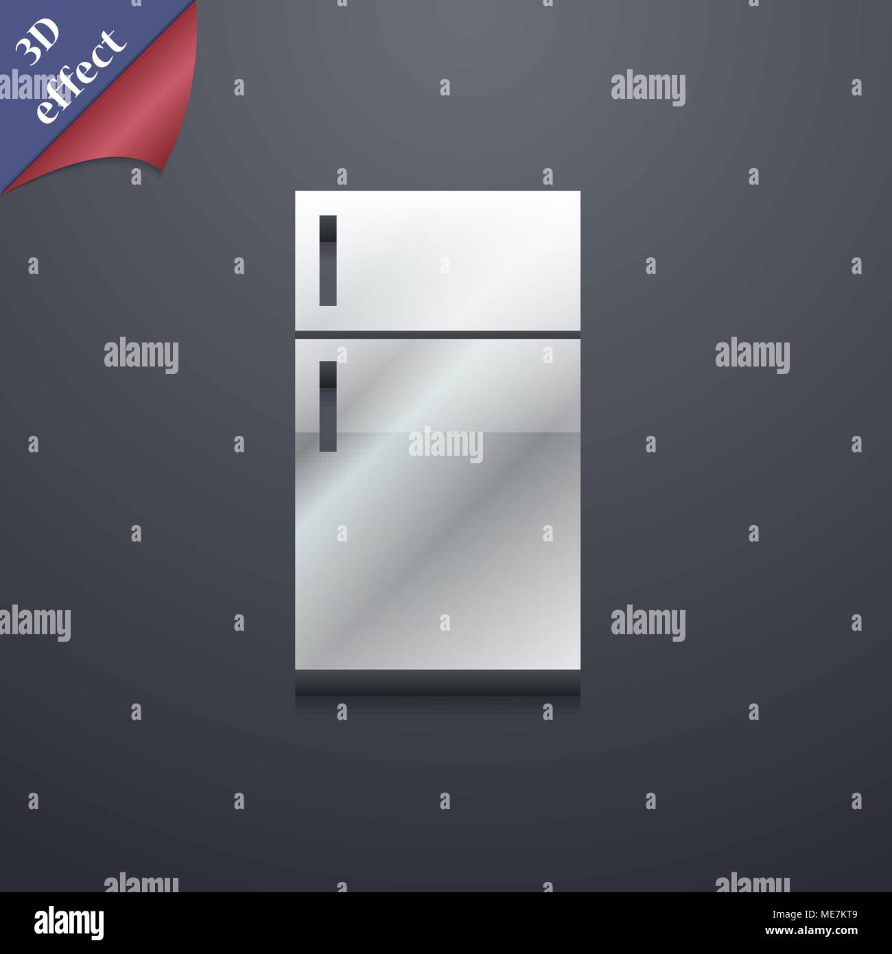 Refrigerator icon symbol. 3D style. Trendy, modern design with space ...