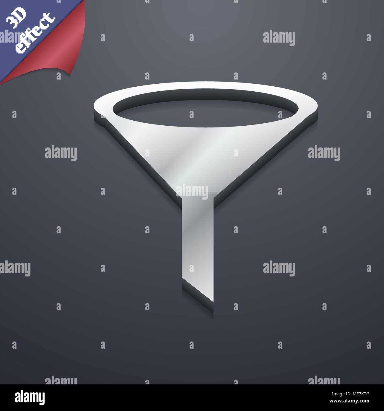 Funnel icon symbol. 3D style. Trendy, modern design with space for your ...