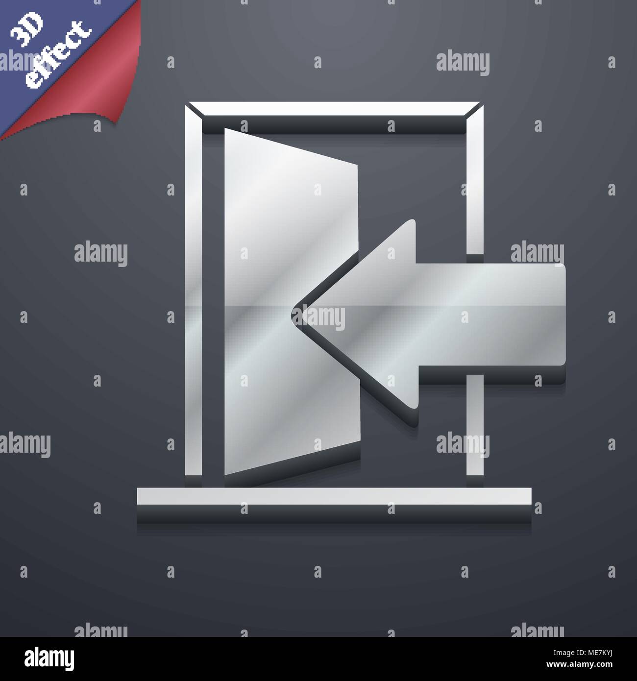 Door, Enter or exit icon symbol. 3D style. Trendy, modern design with ...