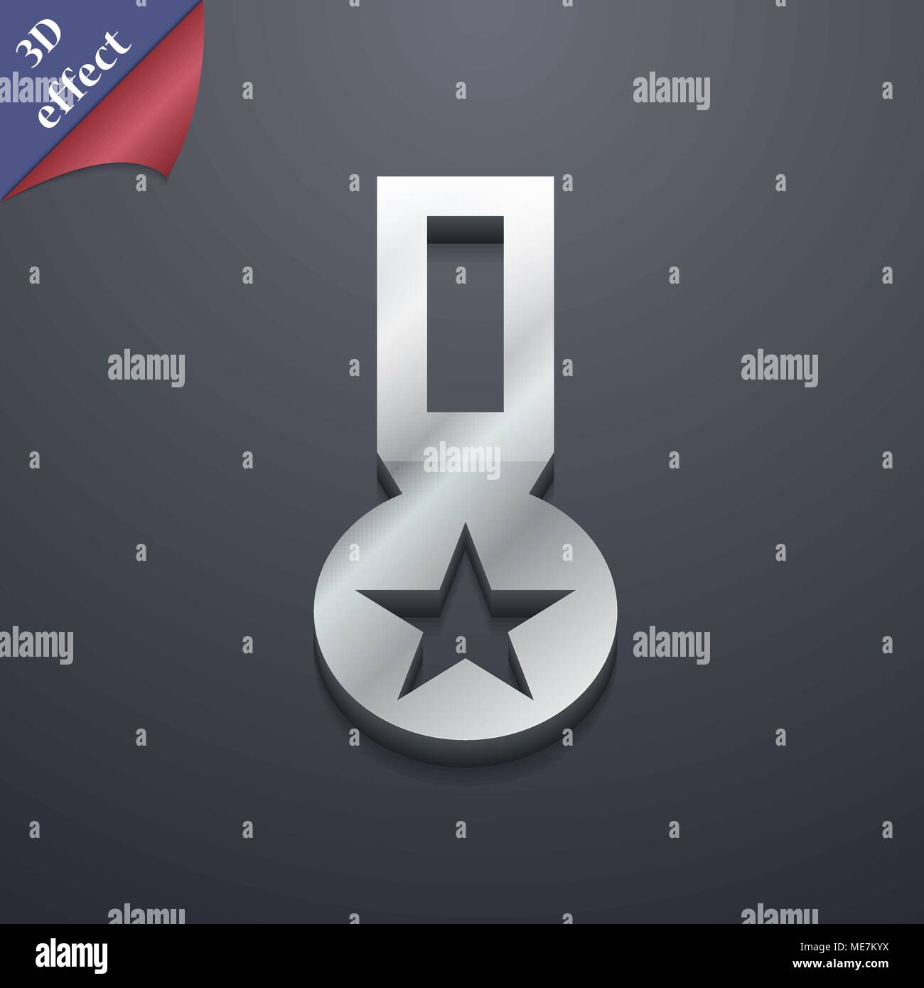 Award, Medal of Honor icon symbol. 3D style. Trendy, modern design with ...