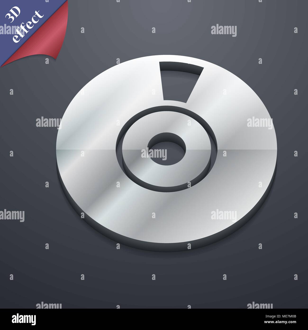CD or DVD icon symbol. 3D style. Trendy, modern design with space for ...