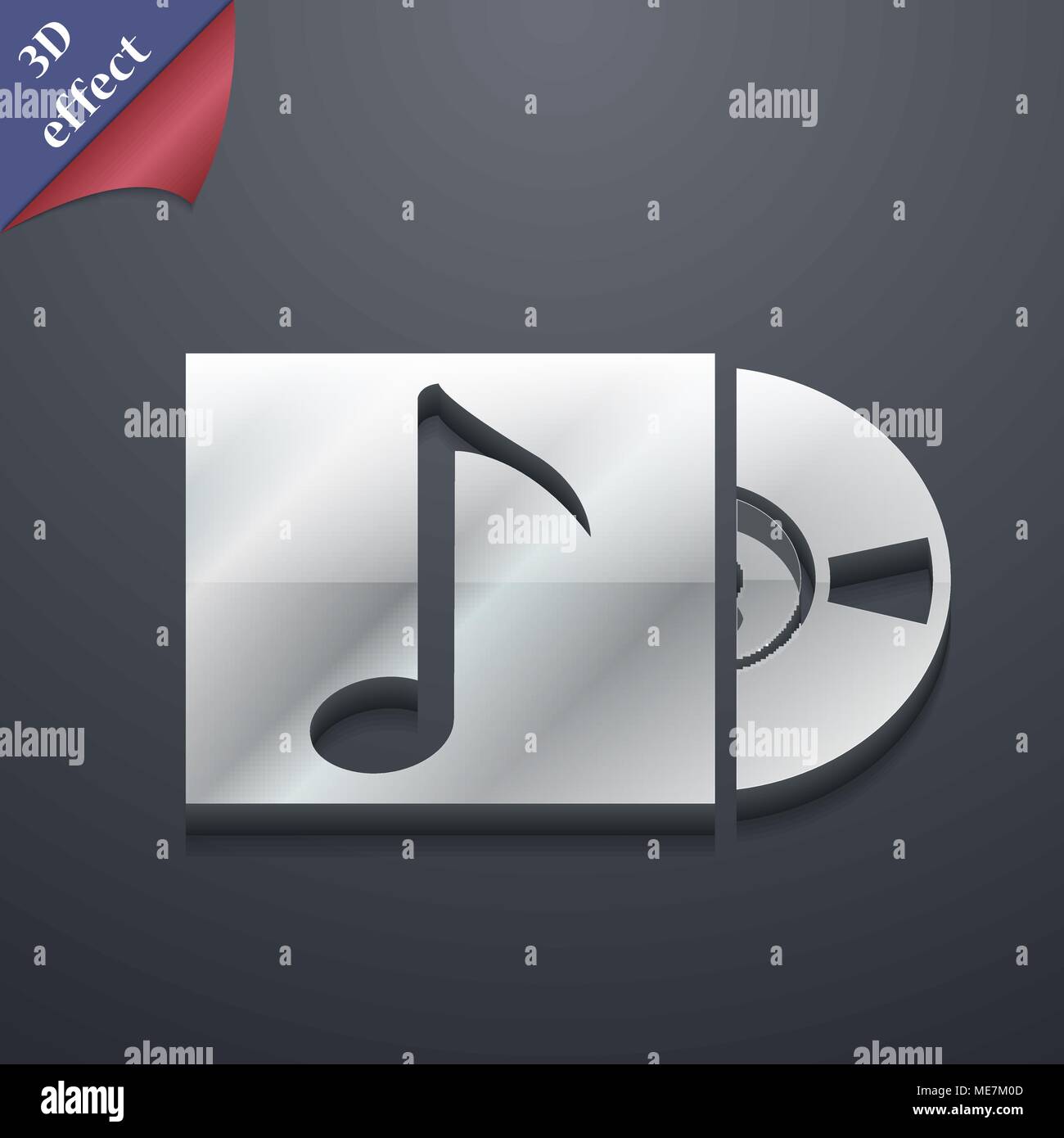 cd player icon symbol. 3D style. Trendy, modern design with space for ...