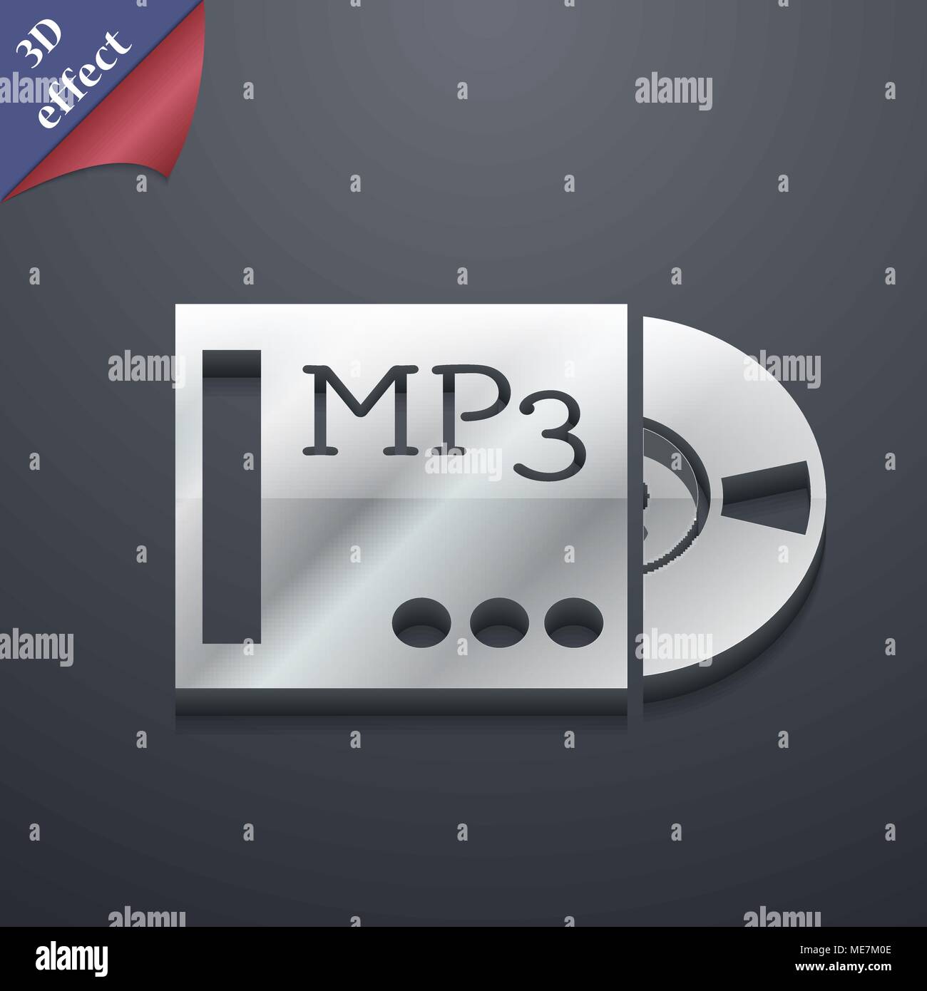 mp3 player icon symbol. 3D style. Trendy, modern design with space for ...
