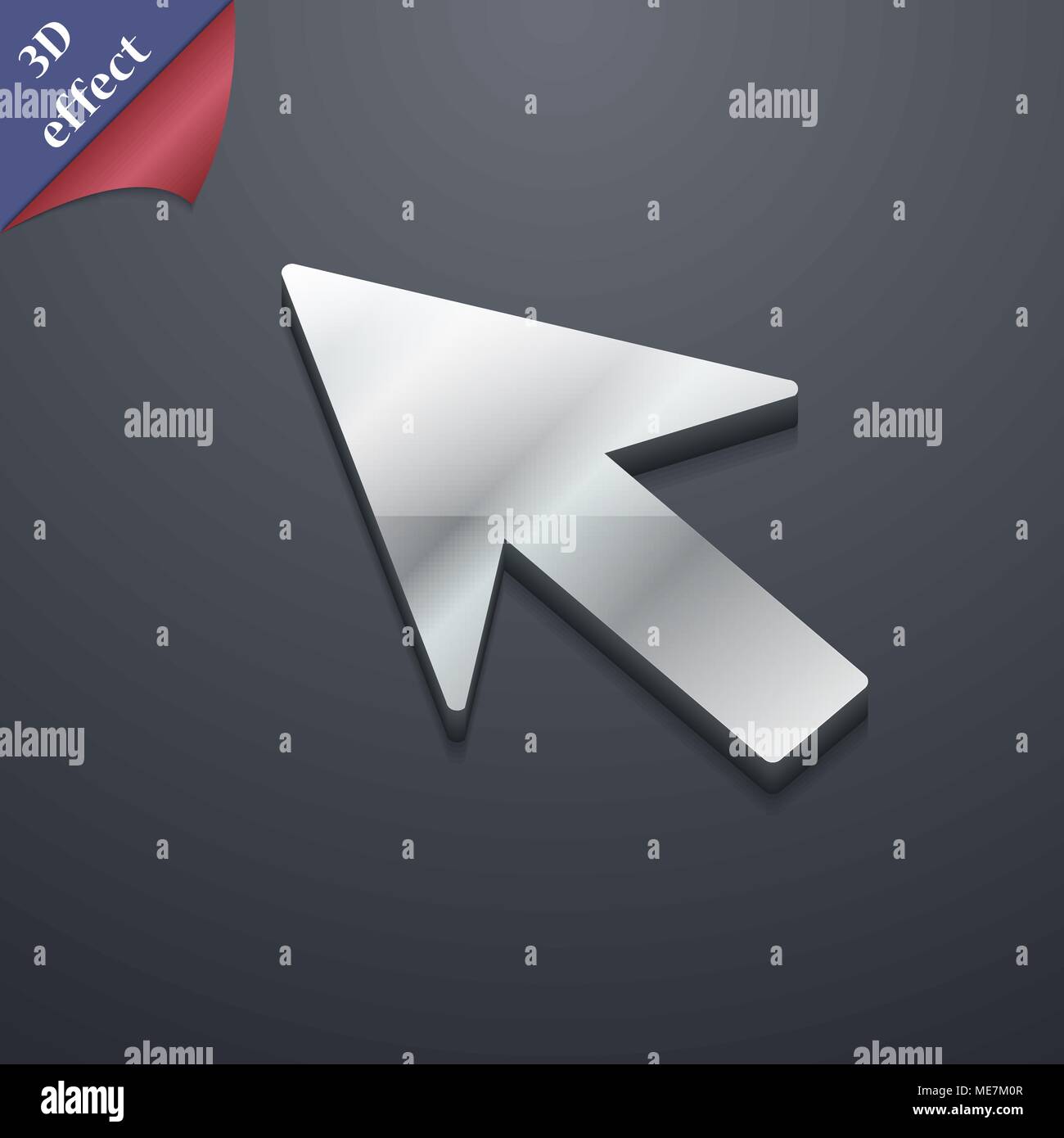 Cursor, arrow icon symbol. 3D style. Trendy, modern design with space ...