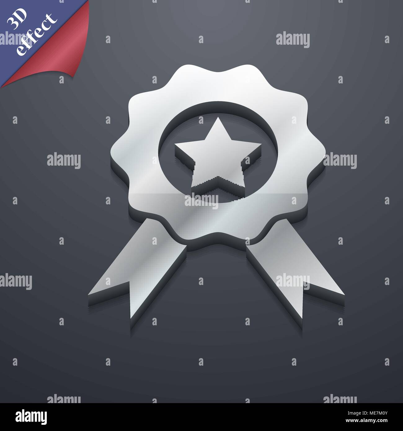 Award, Medal of Honor icon symbol. 3D style. Trendy, modern design with ...