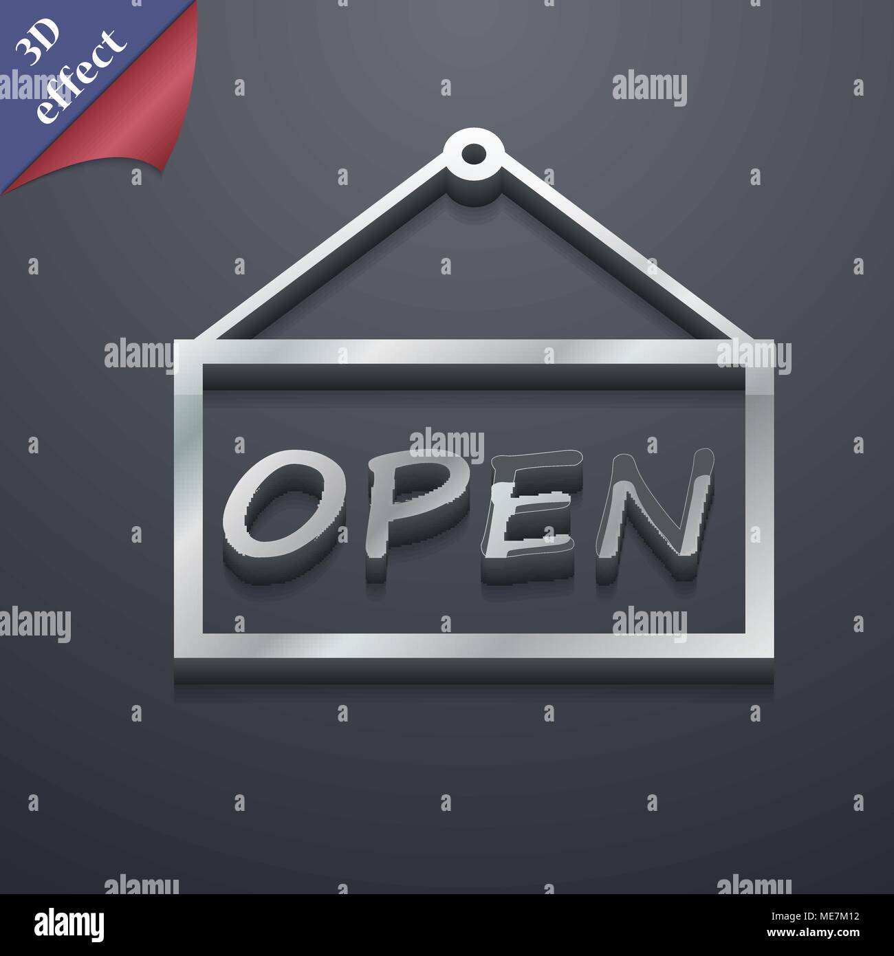 open icon symbol. 3D style. Trendy, modern design with space for your ...