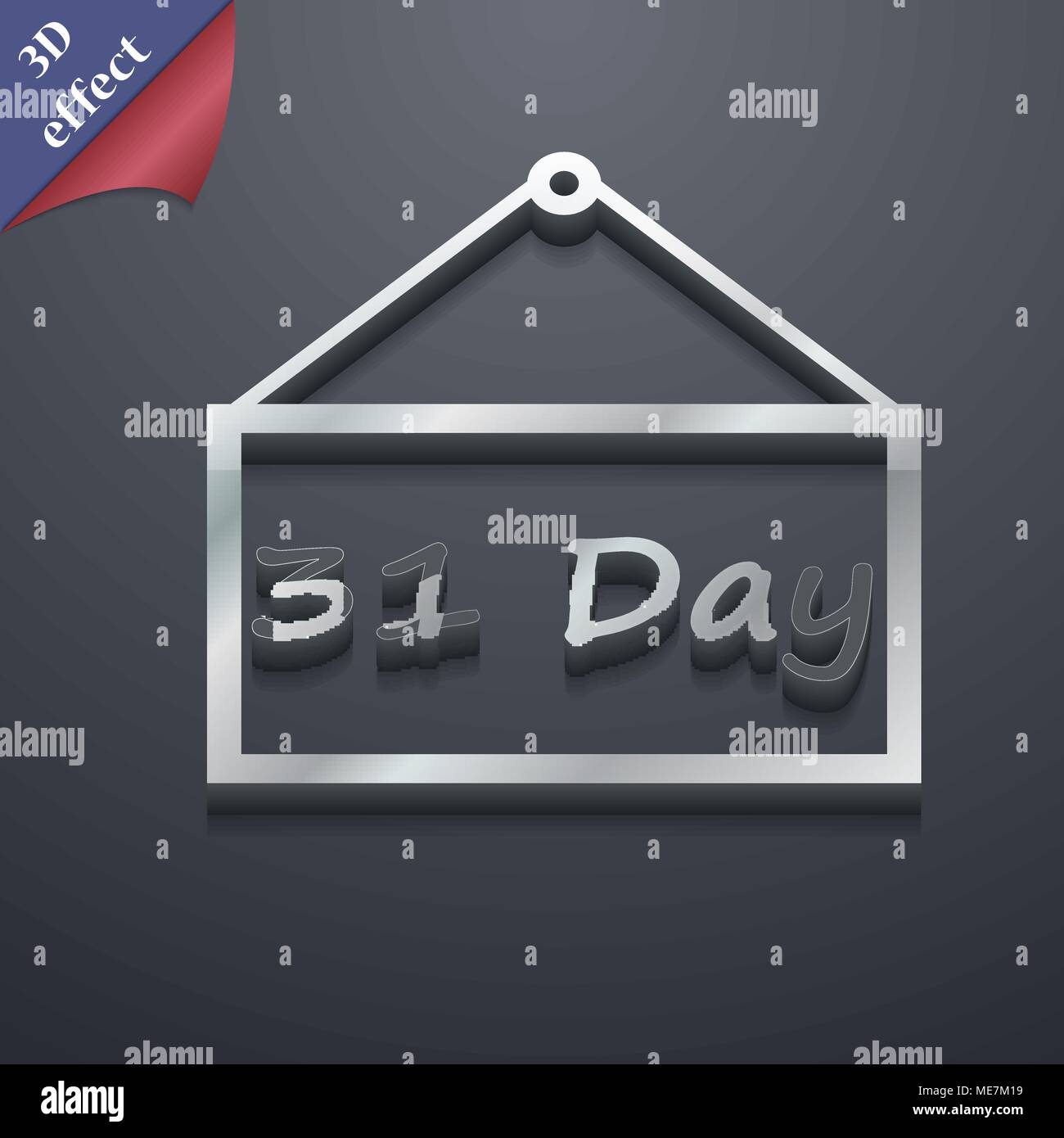 Calendar day, 31 days icon symbol. 3D style. Trendy, modern design with ...