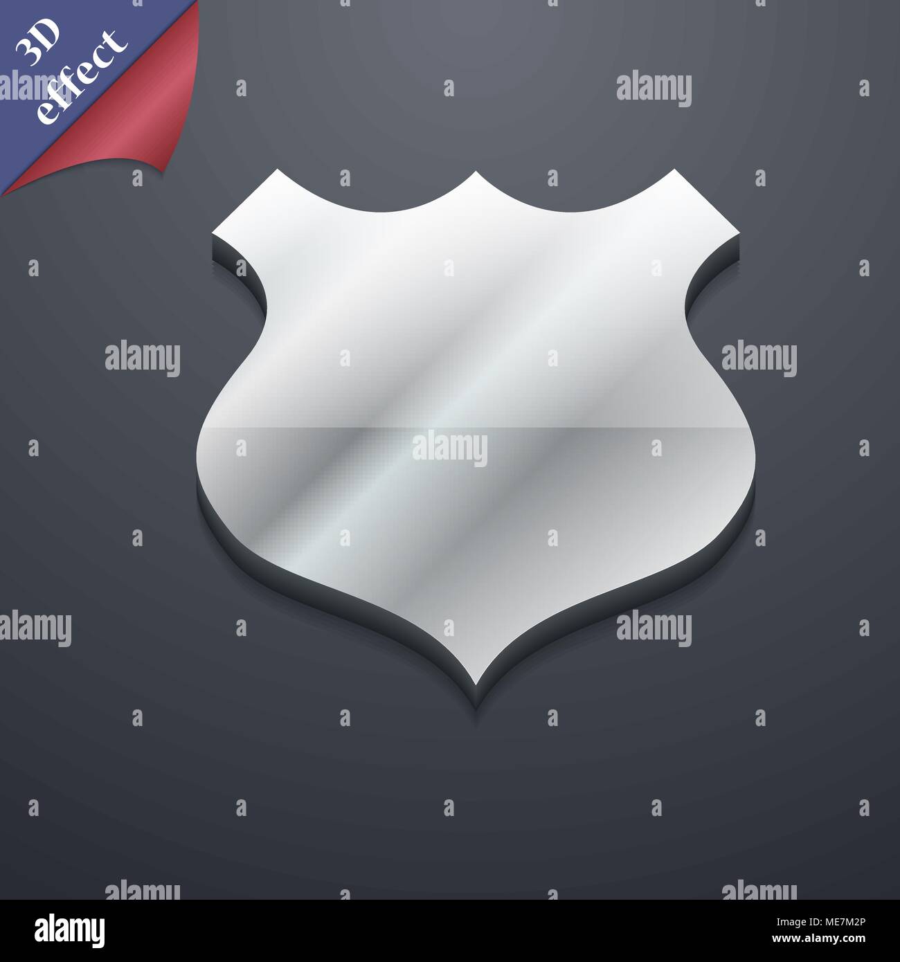 shield icon symbol. 3D style. Trendy, modern design with space for your ...