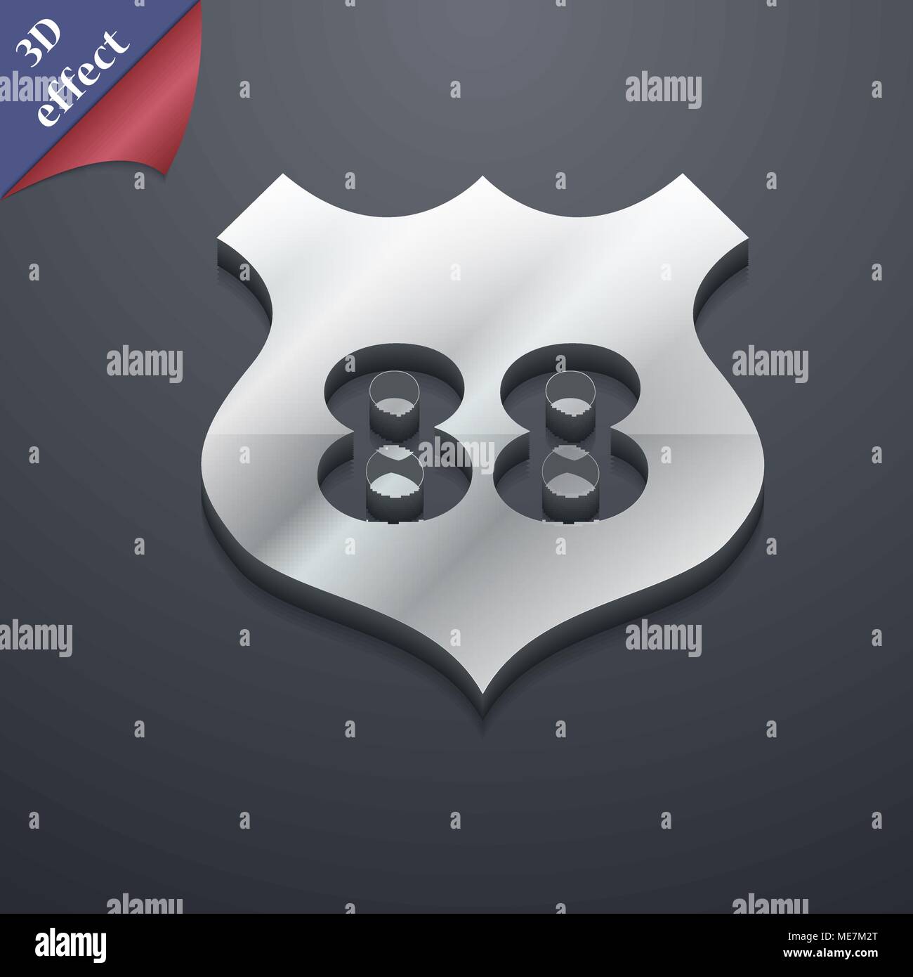 Route 88 highway icon symbol. 3D style. Trendy, modern design with ...