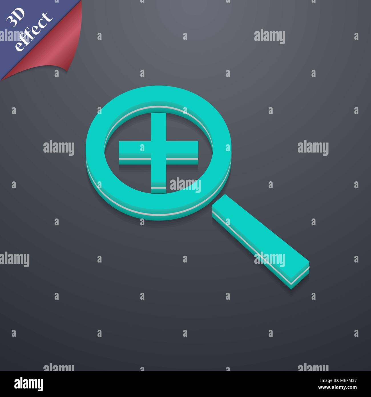 Magnifier glass, Zoom tool icon symbol. 3D style. Trendy, modern design ...