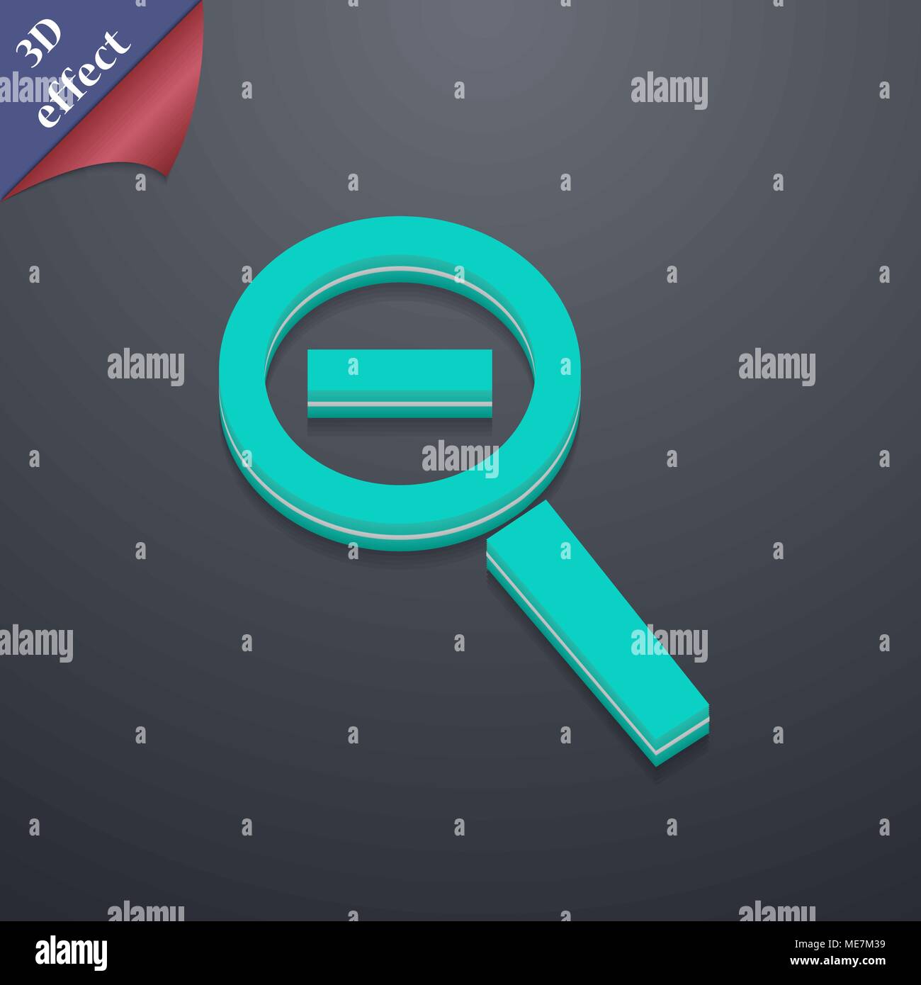 Magnifier glass, Zoom tool icon symbol. 3D style. Trendy, modern design ...
