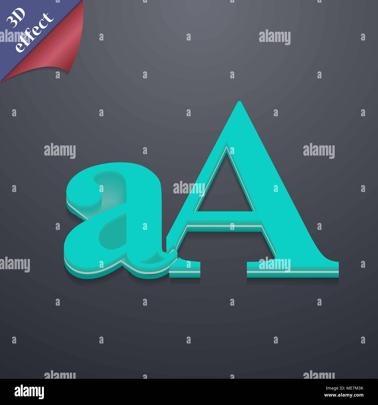 Enlarge font, aA icon symbol. 3D style. Trendy, modern design with ...
