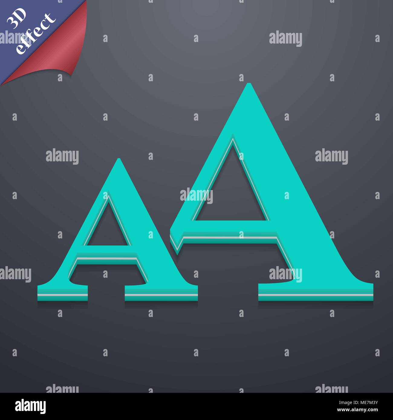 Enlarge font, AA icon symbol. 3D style. Trendy, modern design with ...