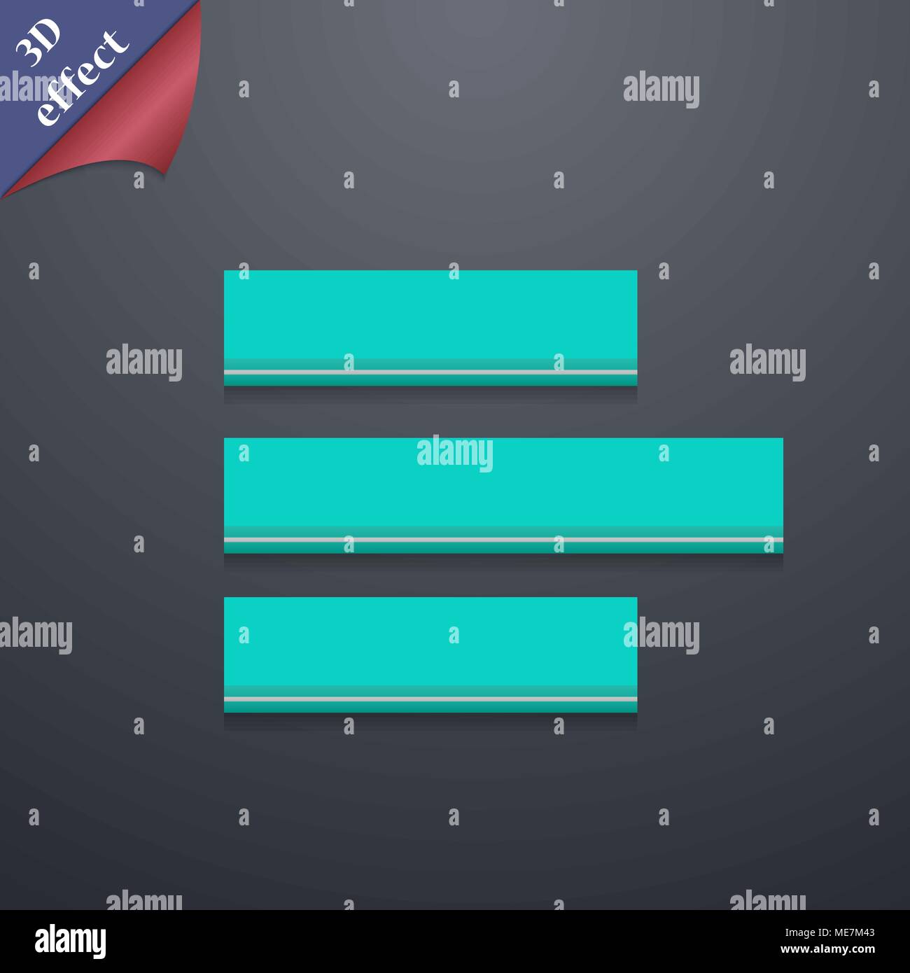 Left-aligned icon symbol. 3D style. Trendy, modern design with space ...