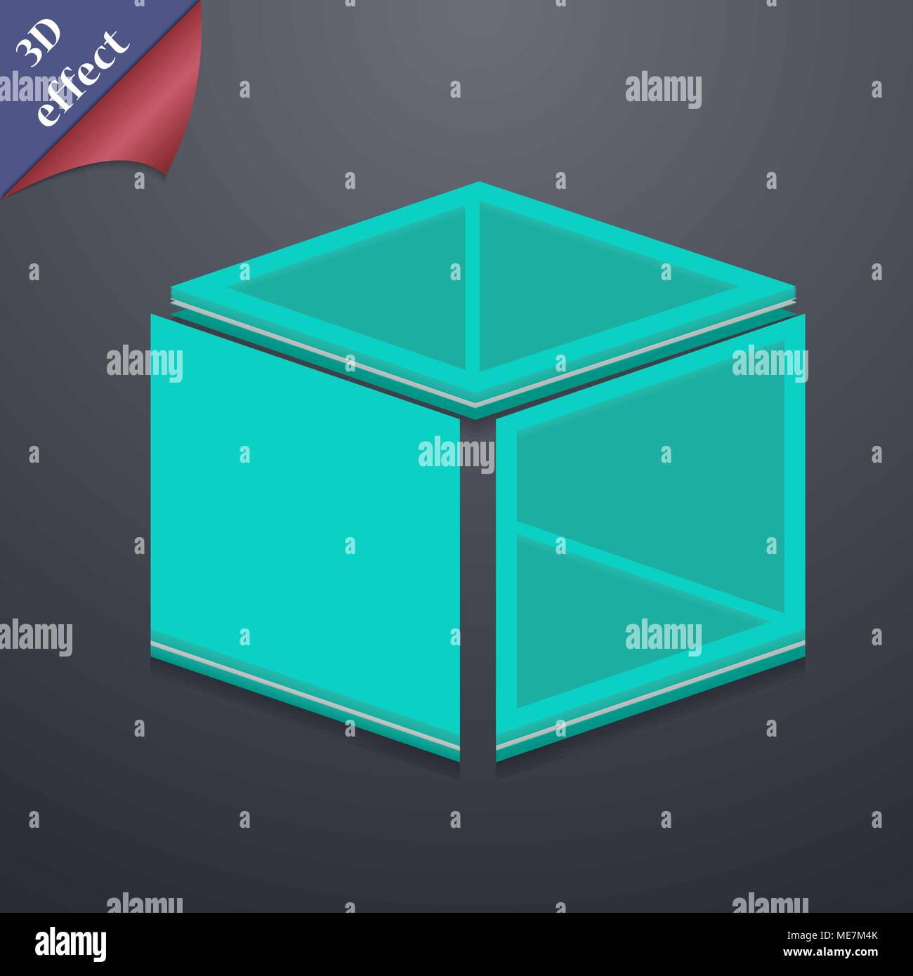3d cube icon symbol. 3D style. Trendy, modern design with space for ...