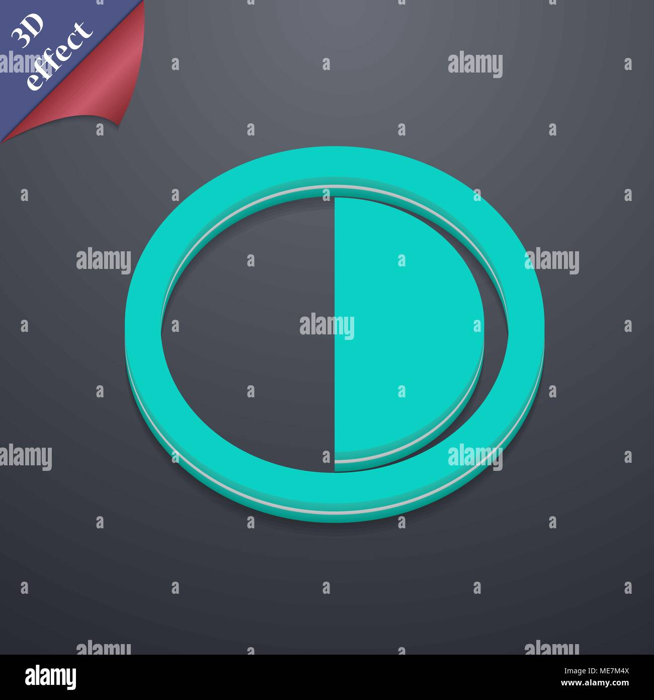 contrast icon symbol. 3D style. Trendy, modern design with space for ...