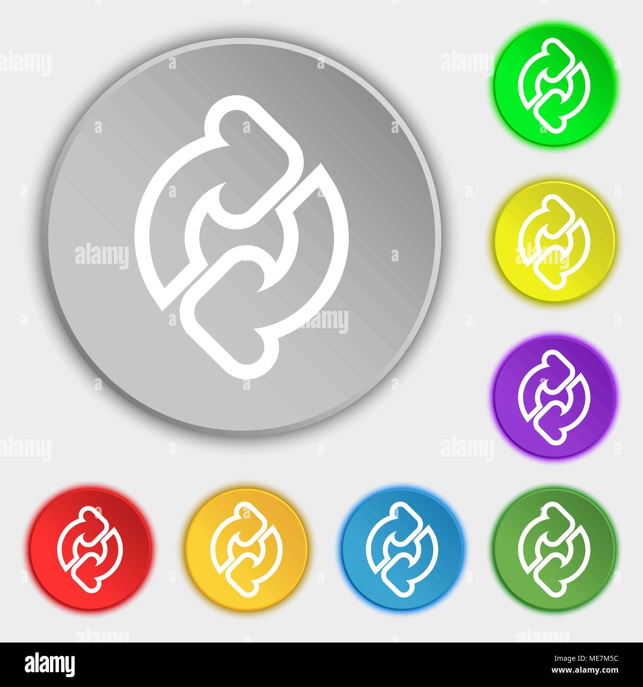 Refresh icon sign. Symbol on eight flat buttons. Vector illustration ...