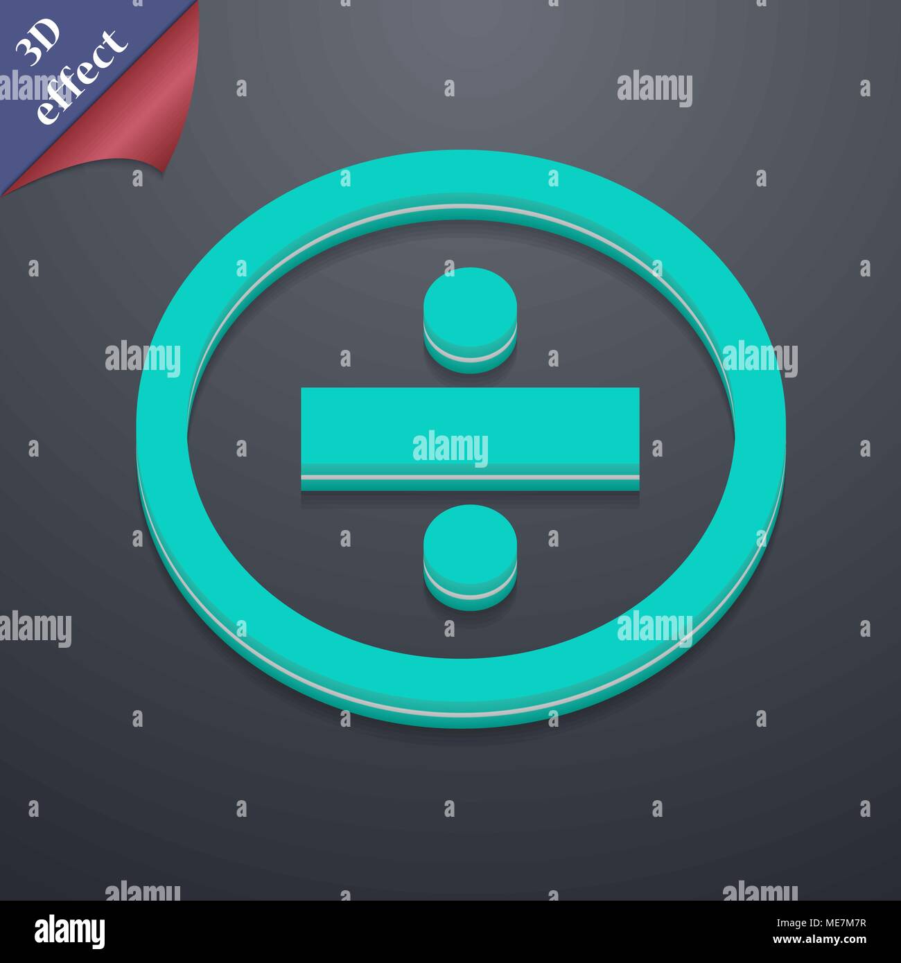 dividing icon symbol. 3D style. Trendy, modern design with space for ...