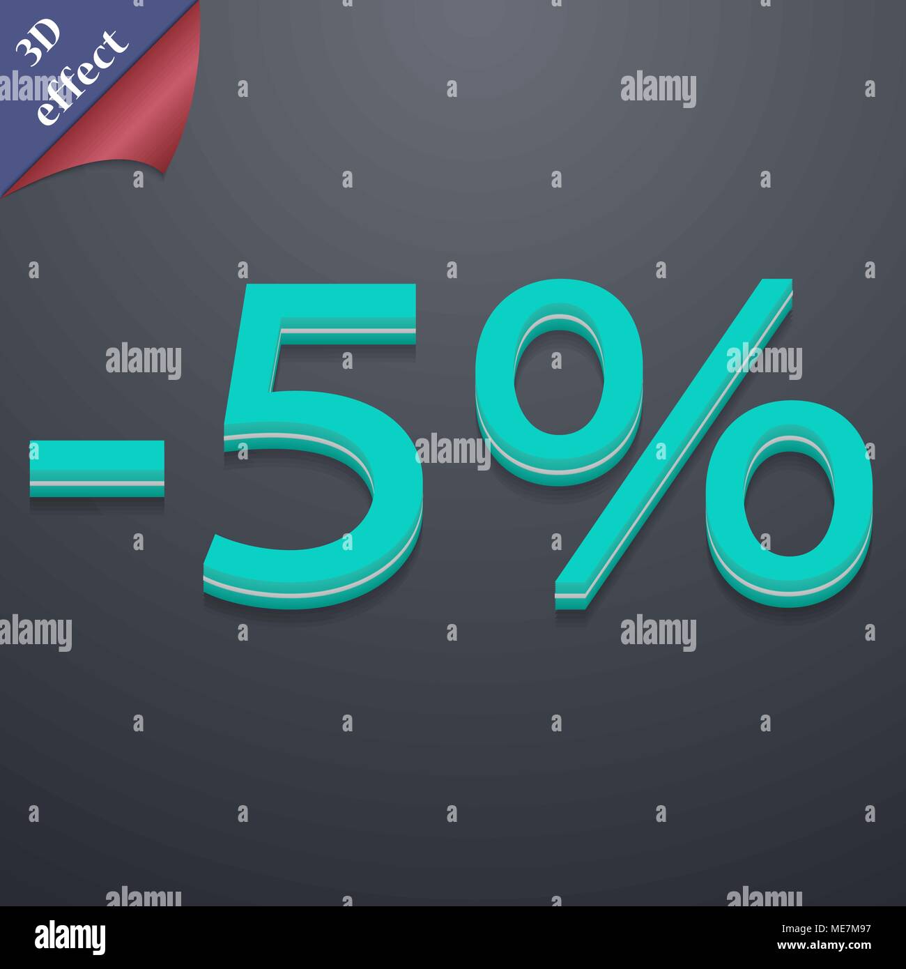 5 percent discount icon symbol. 3D style. Trendy, modern design with ...