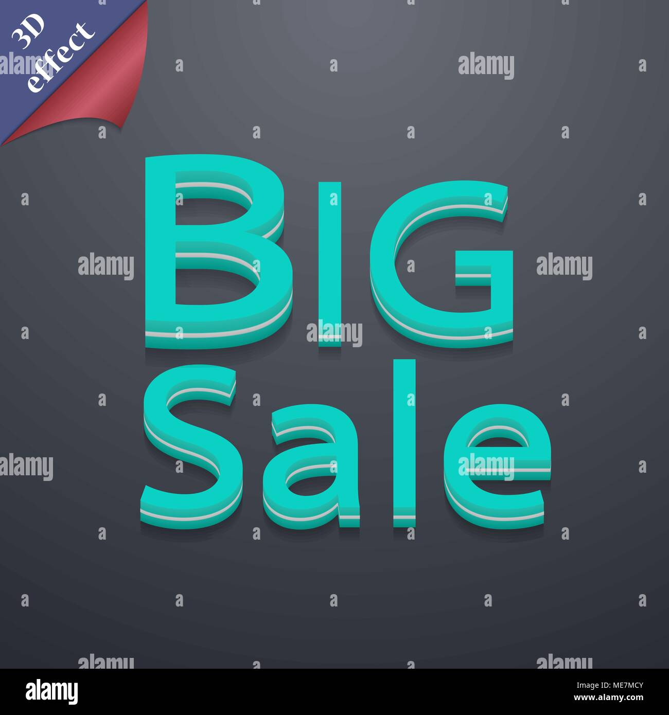 Big sale icon symbol. 3D style. Trendy, modern design with space for ...
