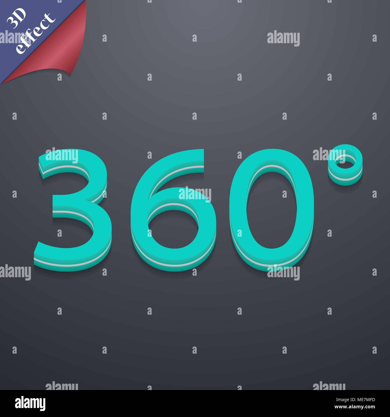 Angle 360 degrees icon symbol. 3D style. Trendy, modern design with ...
