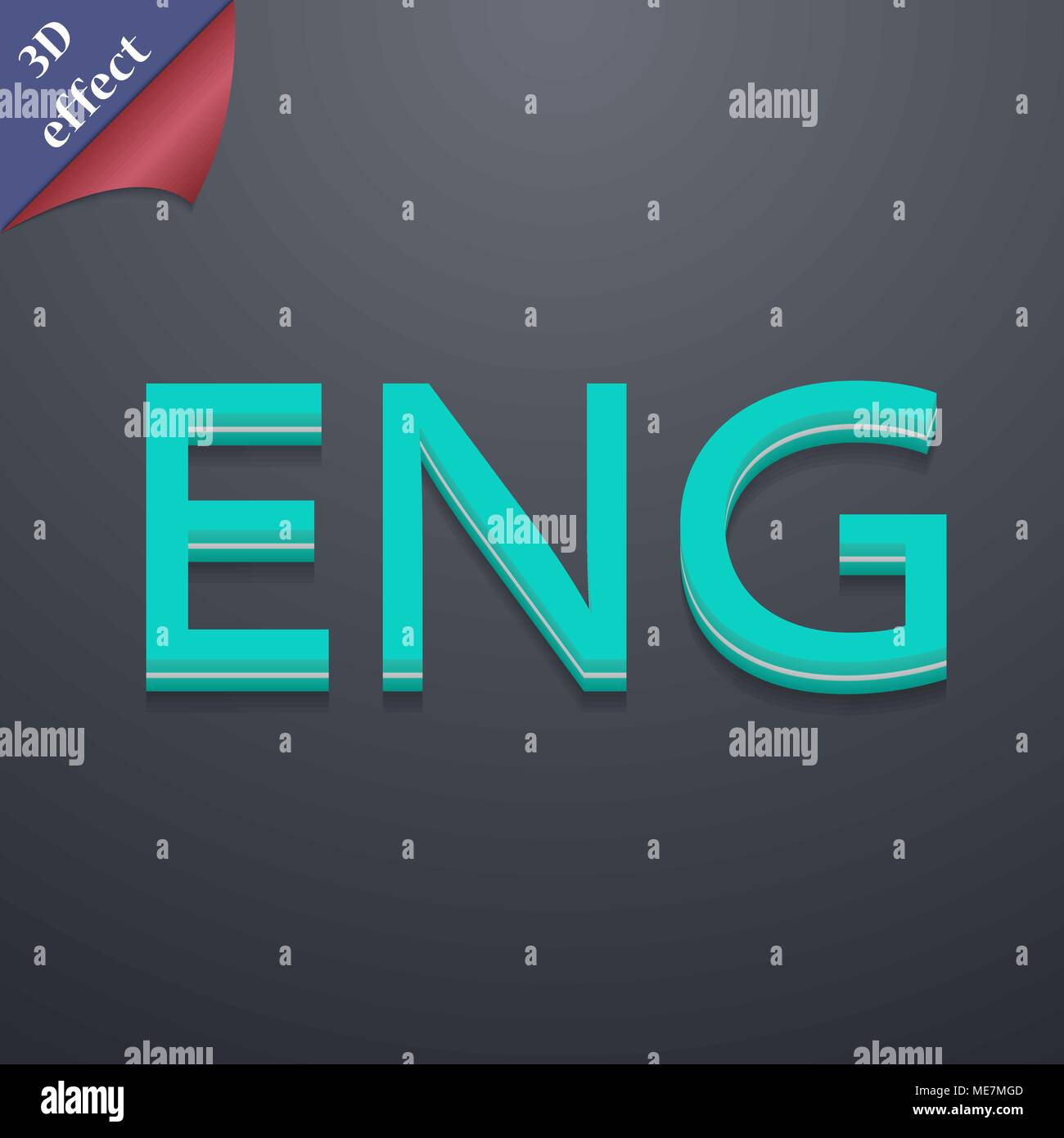 English icon symbol. 3D style. Trendy, modern design with space for ...