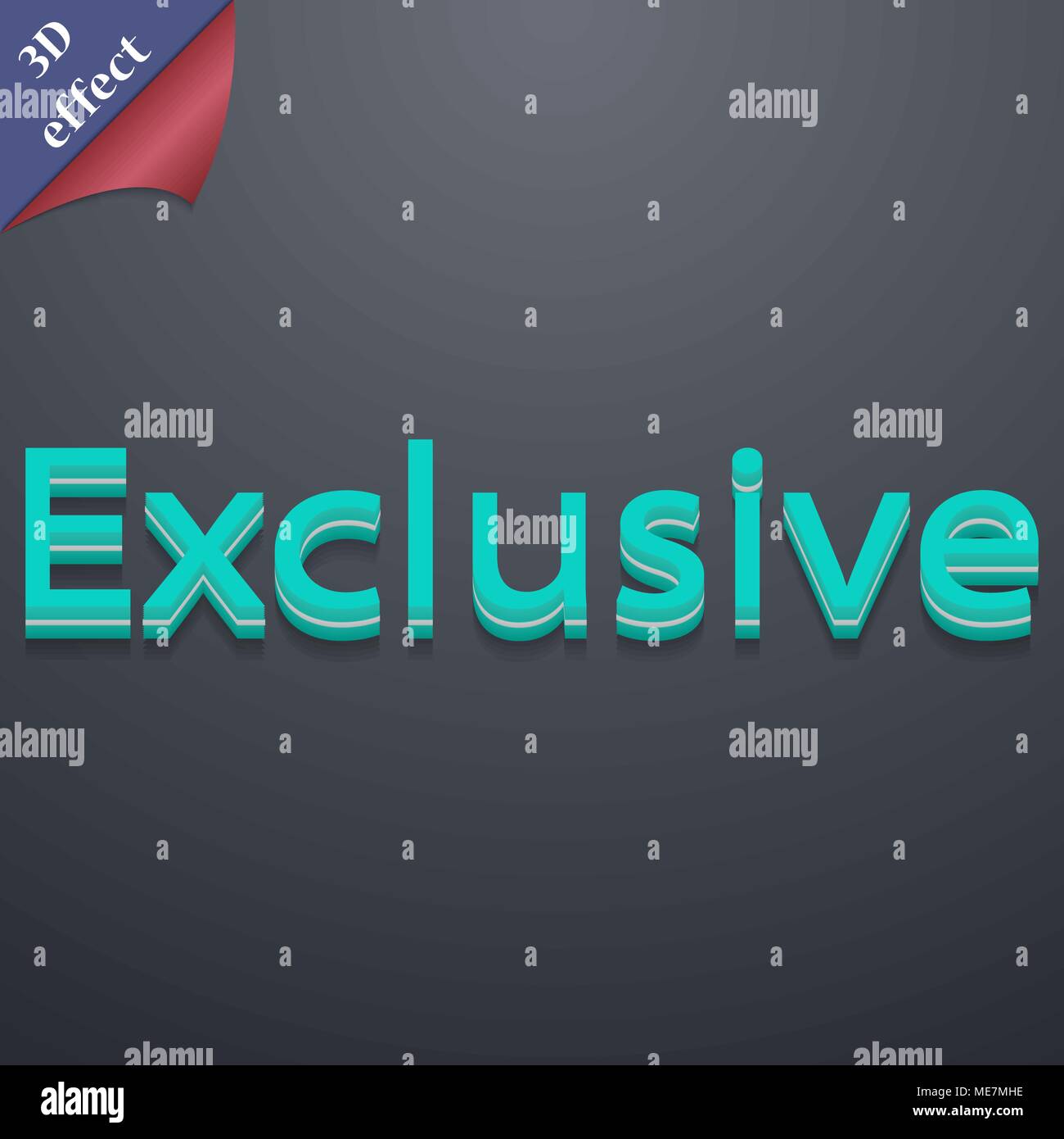 Exclusive icon symbol. 3D style. Trendy, modern design with space for ...