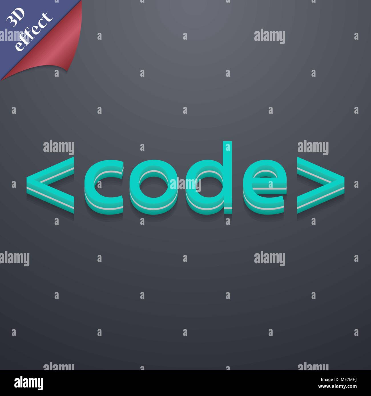 Code icon symbol. 3D style. Trendy, modern design with space for your ...