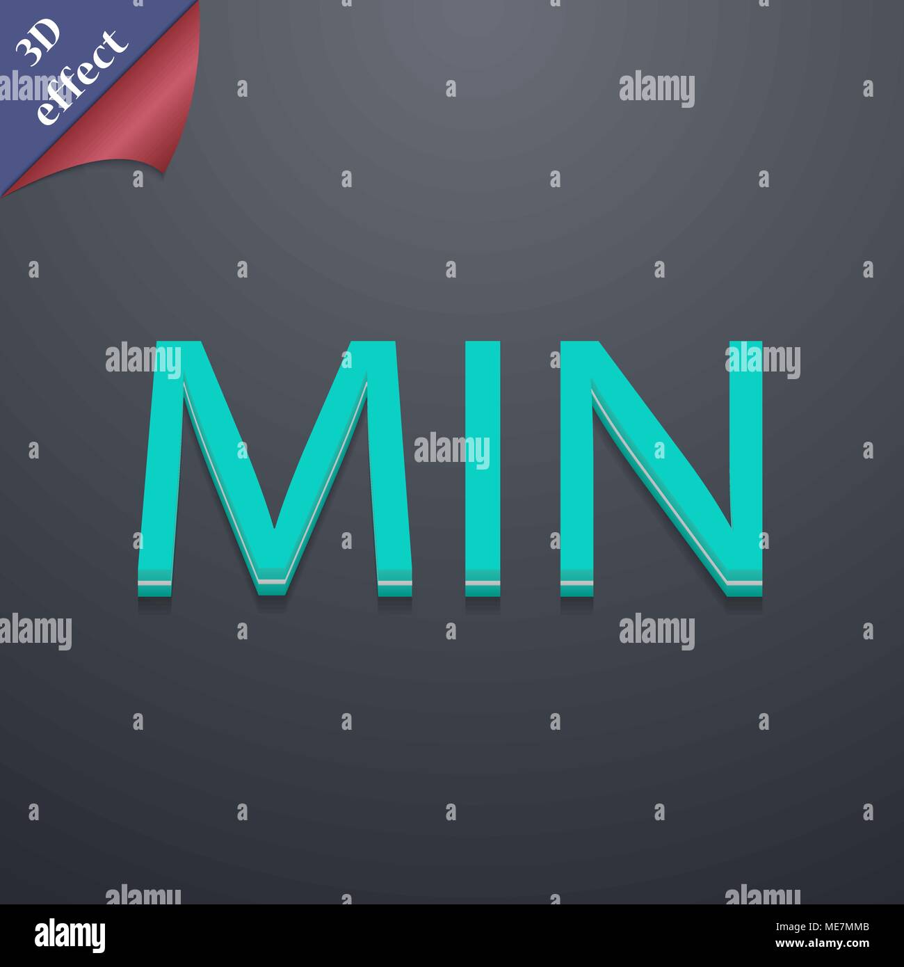 minimum icon symbol. 3D style. Trendy, modern design with space for ...