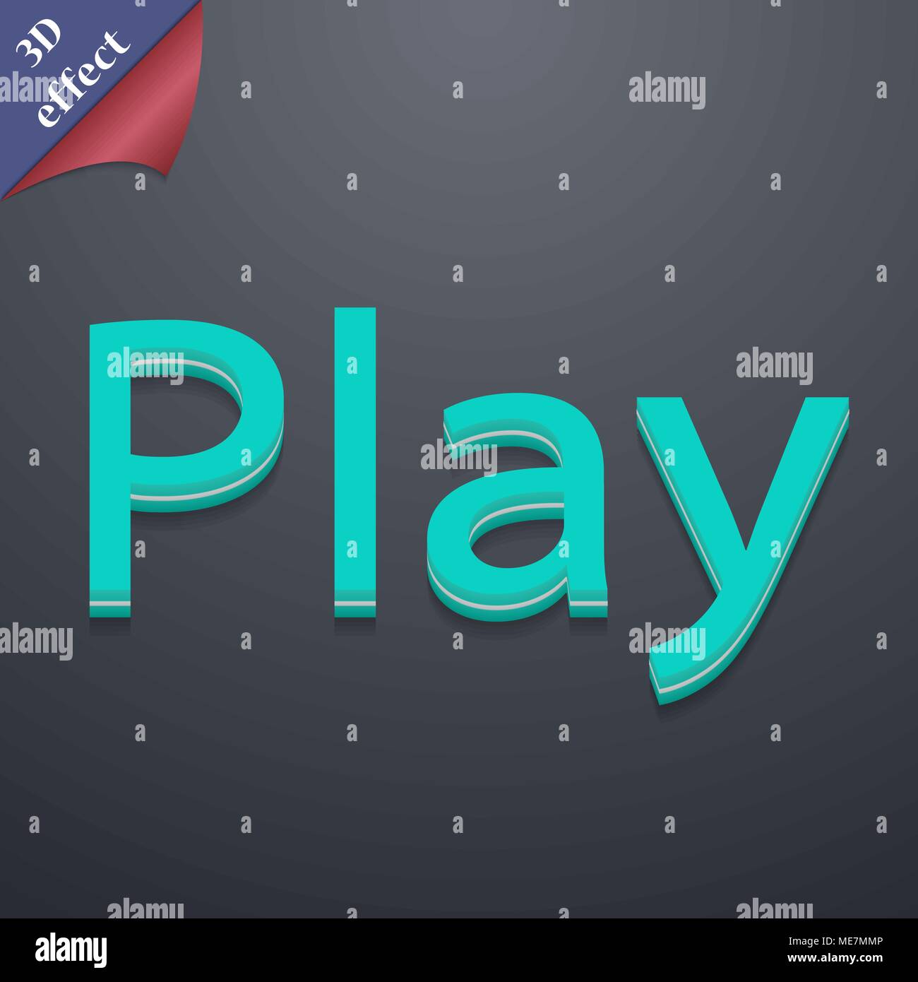 Play icon symbol. 3D style. Trendy, modern design with space for your ...