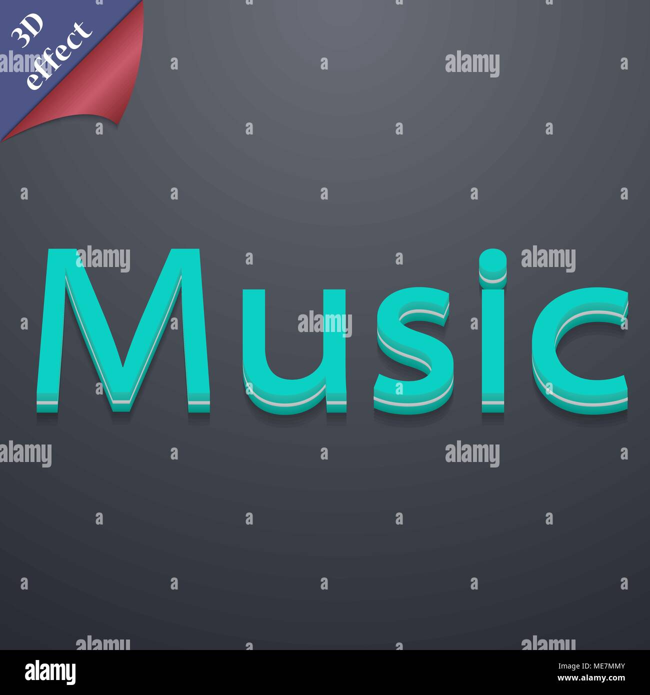 music icon symbol. 3D style. Trendy, modern design with space for your ...