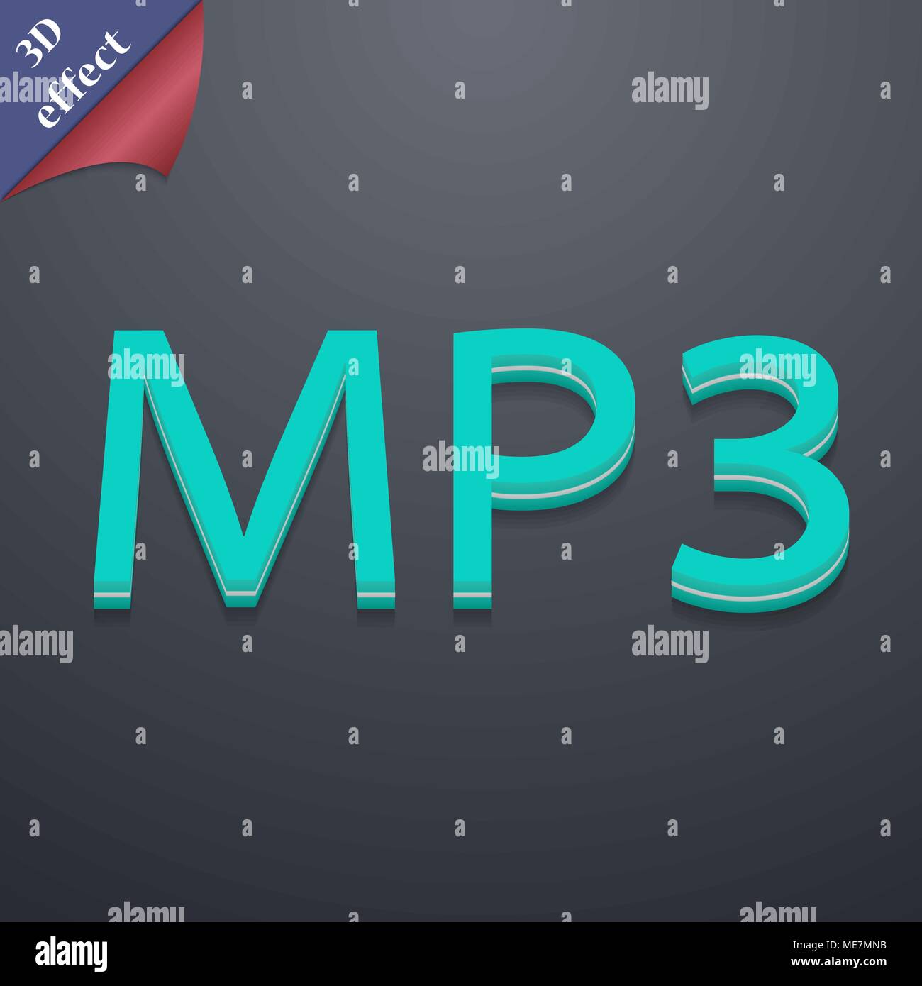 Mp3 music format icon symbol. 3D style. Trendy, modern design with ...