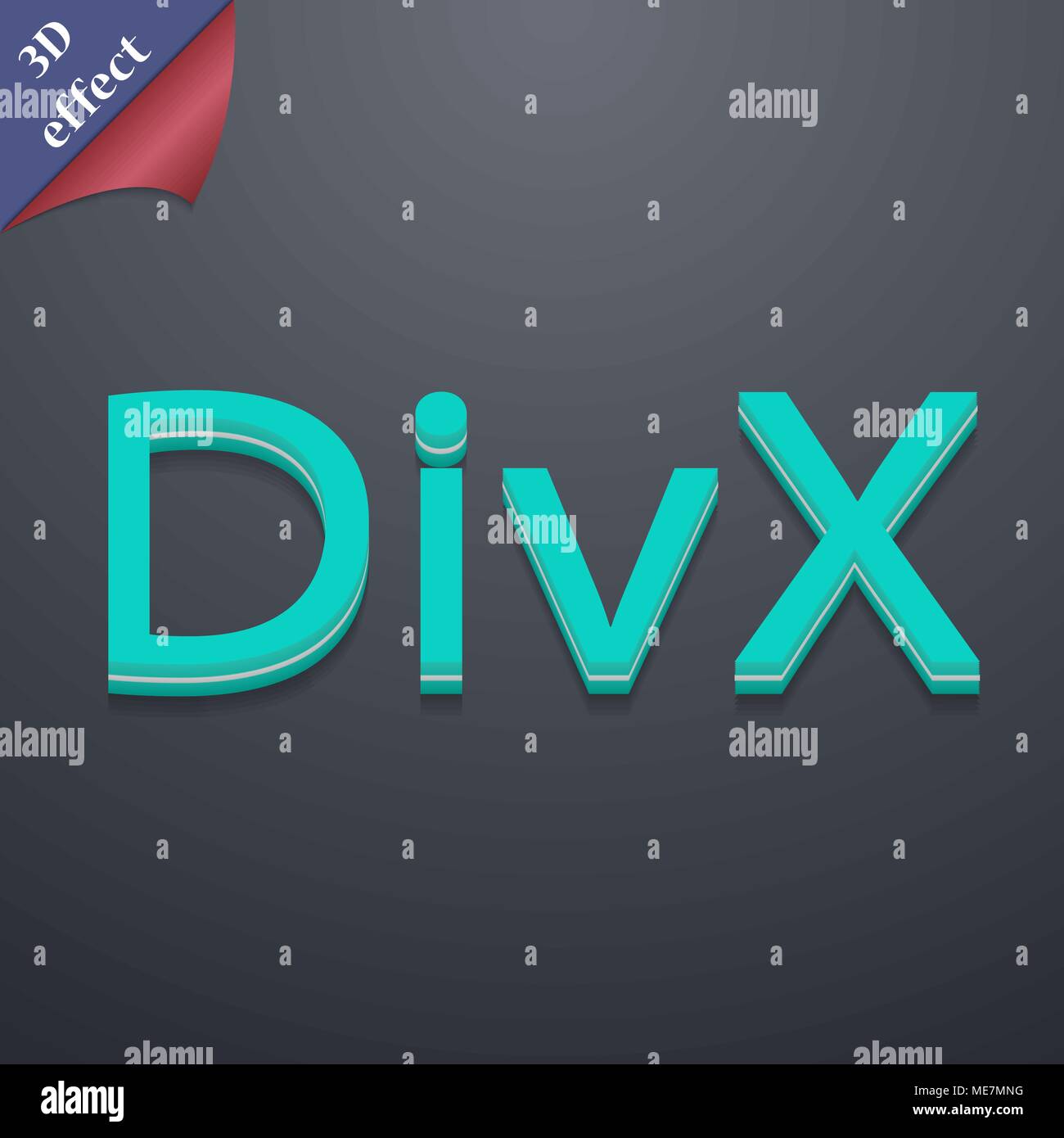 DivX video format icon symbol. 3D style. Trendy, modern design with ...