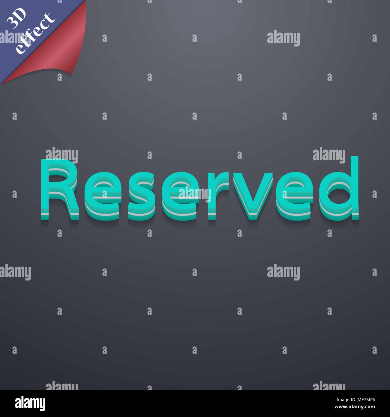 Reserved icon symbol. 3D style. Trendy, modern design with space for ...