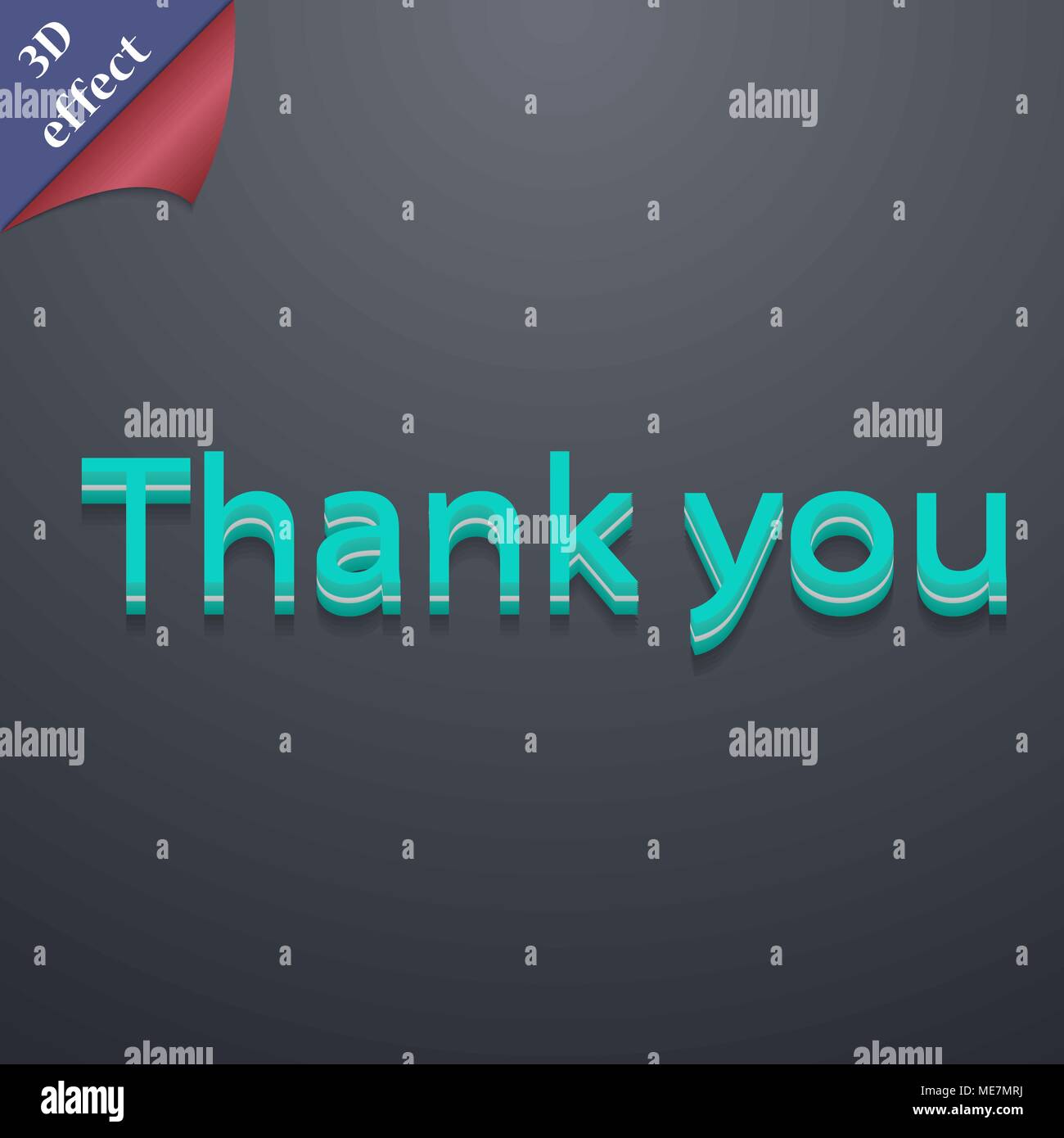 Thank you icon symbol. 3D style. Trendy, modern design with space for ...